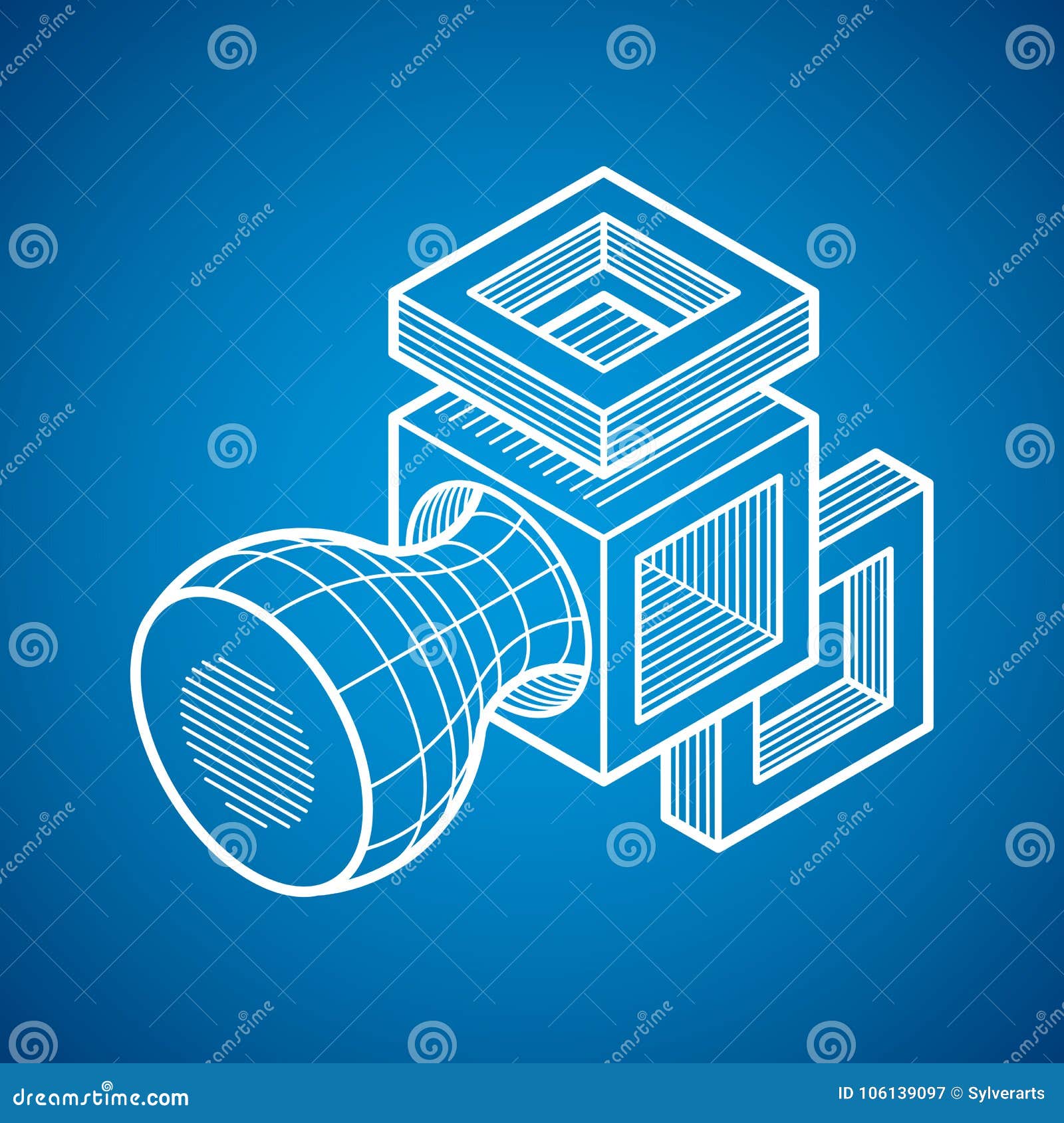 3D Design, Abstract Vector Dimensional Cube Shape. Stock Vector ...