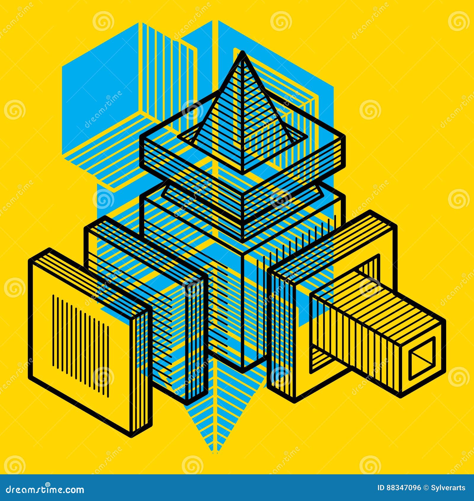 3D Design, Abstract Vector Dimensional Cube Shape. Stock Vector ...