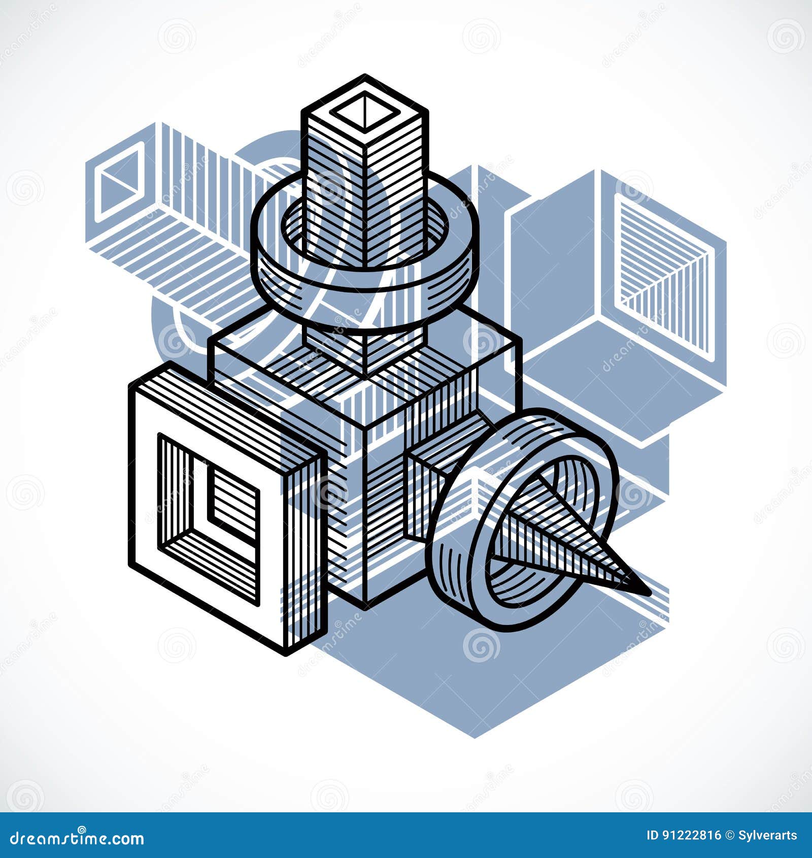 3D Design, Abstract Vector Dimensional Cube Shape. Stock Vector ...