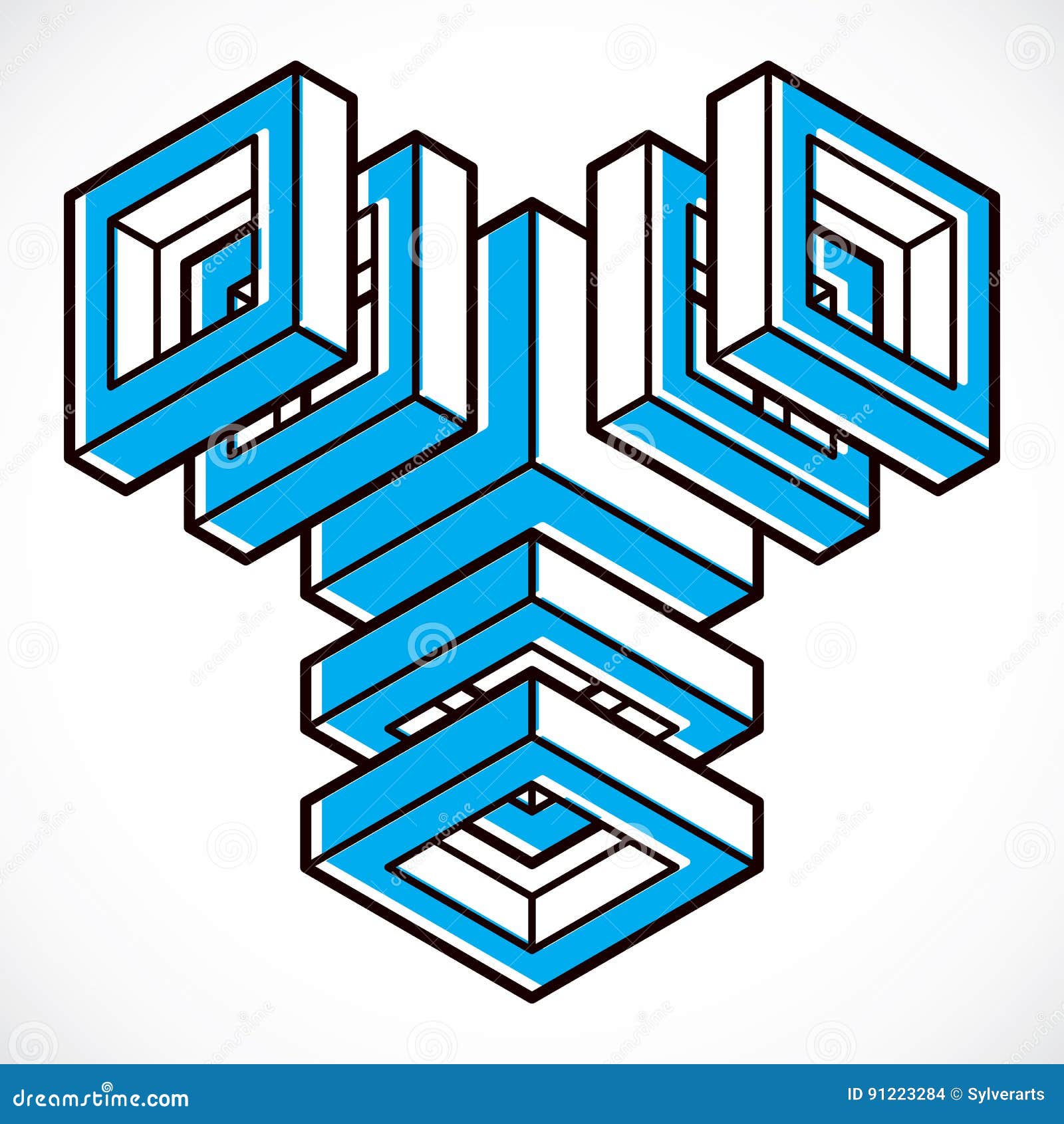 3D Design, Abstract Vector Dimensional Cube Shape. Stock Vector ...