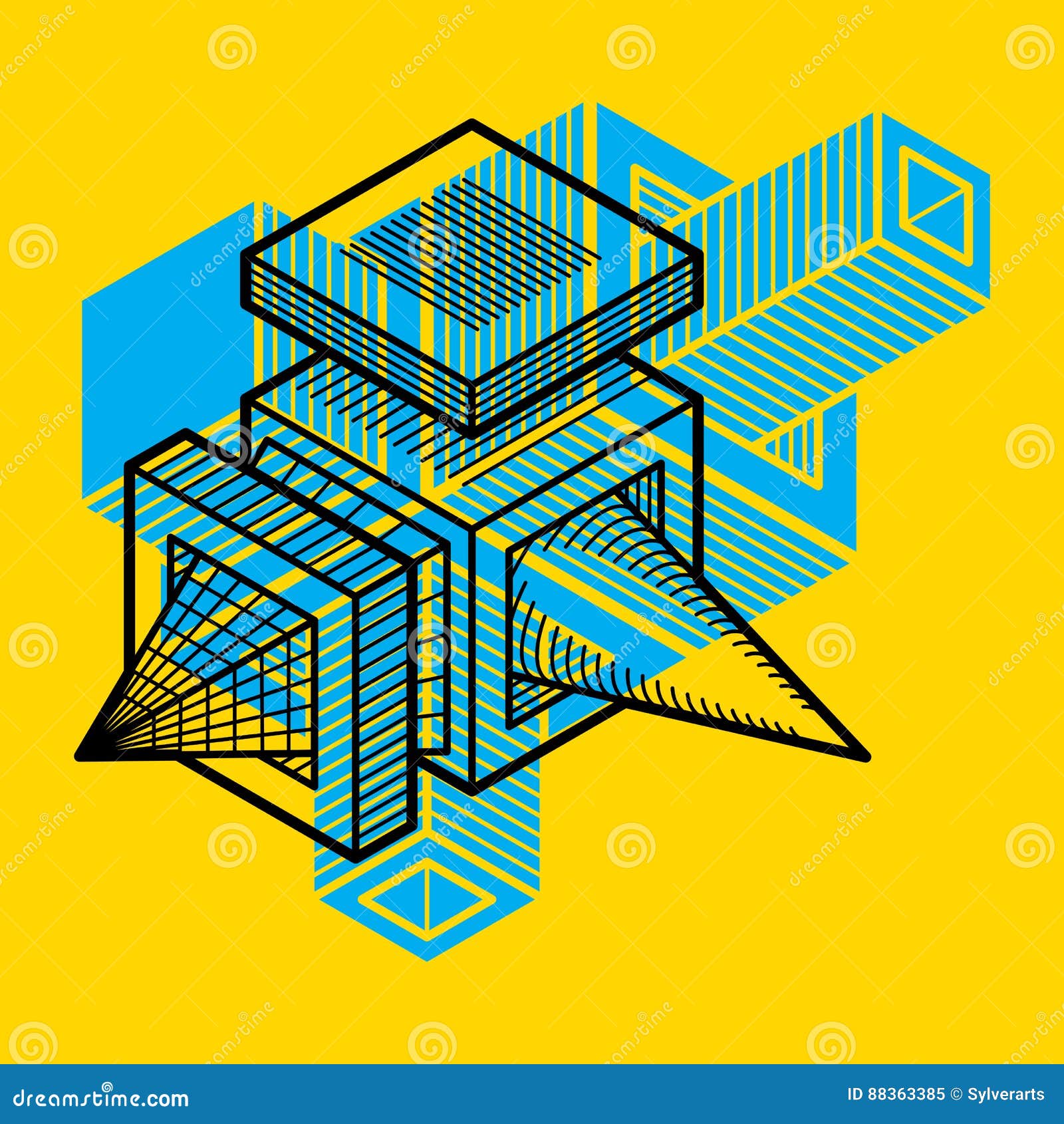 3D Design, Abstract Vector Dimensional Cube Shape. Stock Vector ...