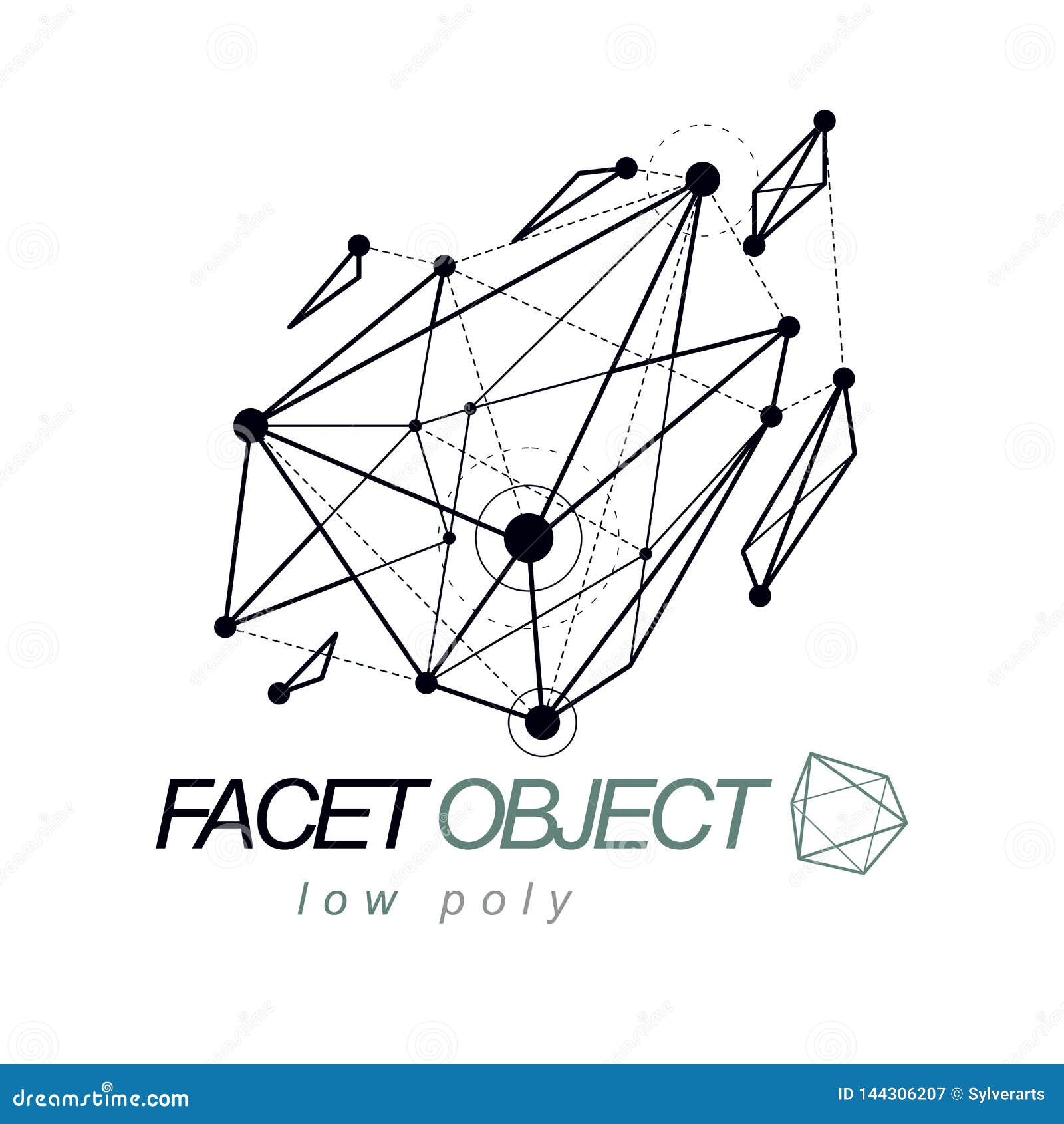 3d Design, Abstract Vector Faceted Shape. Stock Vector - Illustration ...