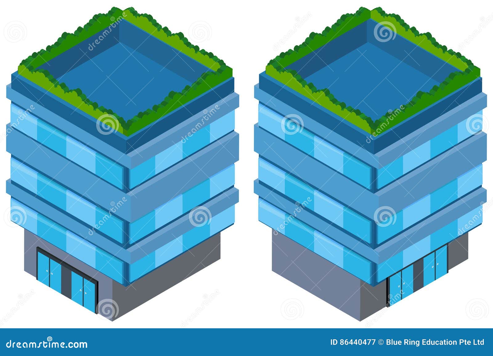 3D Design for Blue Building Stock Vector - Illustration of clipping ...
