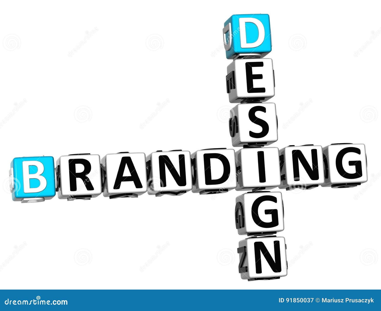 3D Design Branding Crossword Stock Illustration - Illustration of ...