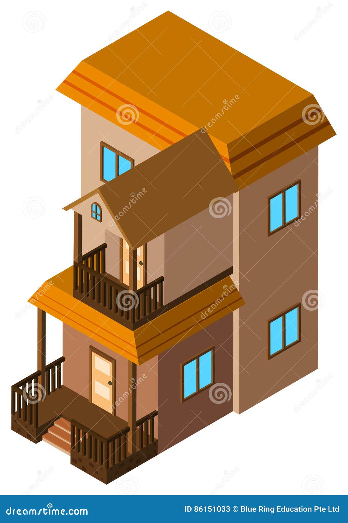 3D design for brown house stock vector. Illustration of lifestyle ...