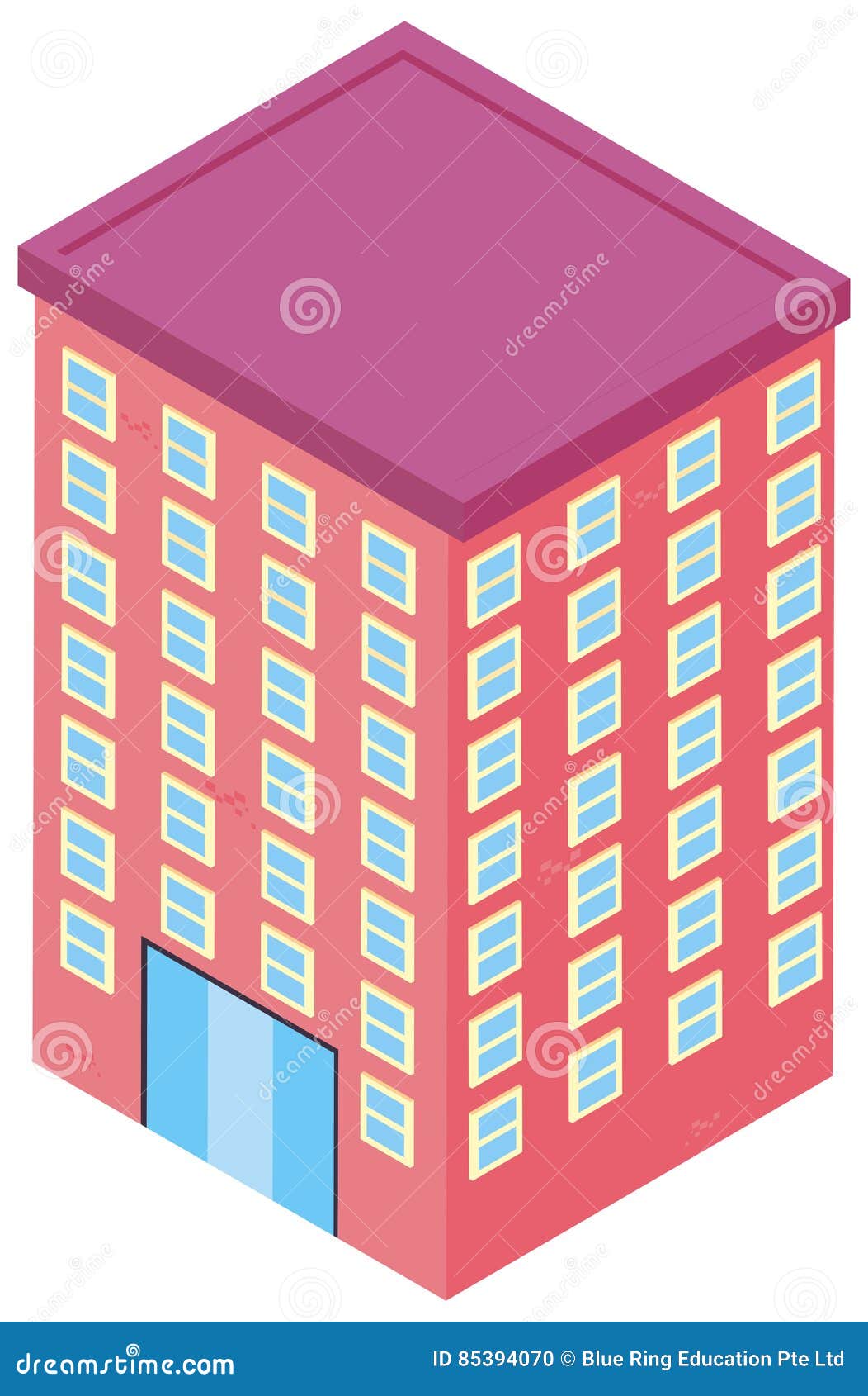 3D Design for Building in Pink Color Stock Vector - Illustration of ...