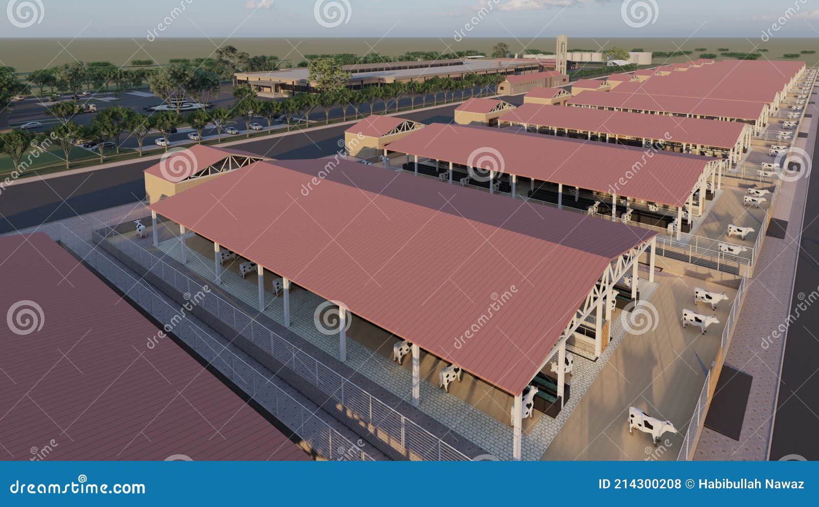 3D Design Cattle Slaughterhouse Using Lumion â€“ Top Elevation Stock ...