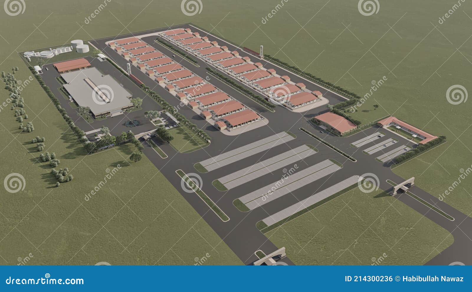 3D Design Cattle Slaughterhouse Using Lumion â€“ Top Elevation Stock ...