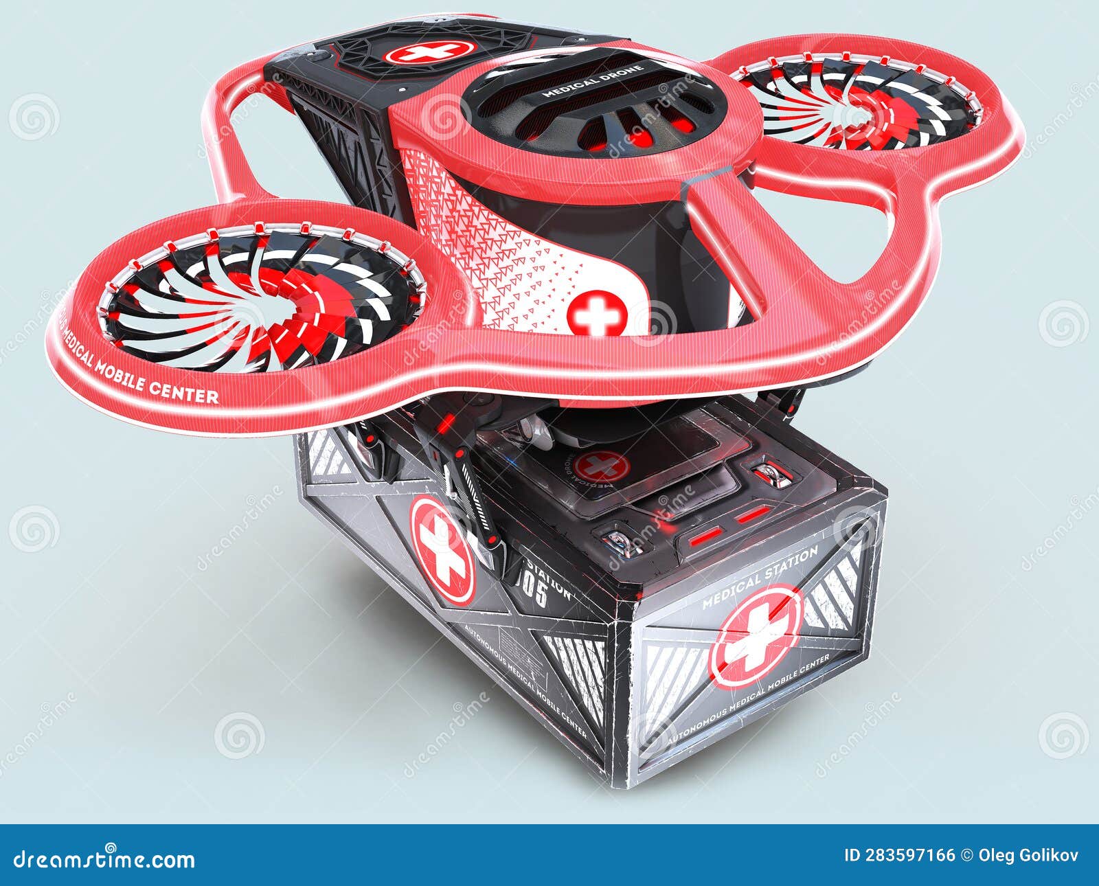 3D Design Concept Isometric Drones, Flying Quadcopters With Remote ... 3D Design Concept Isometric Drones, Flying Quadcopters With Remote ...