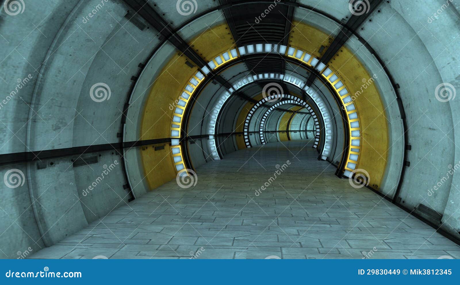 Futuristic corridor stock illustration. Illustration of paint - 29830449