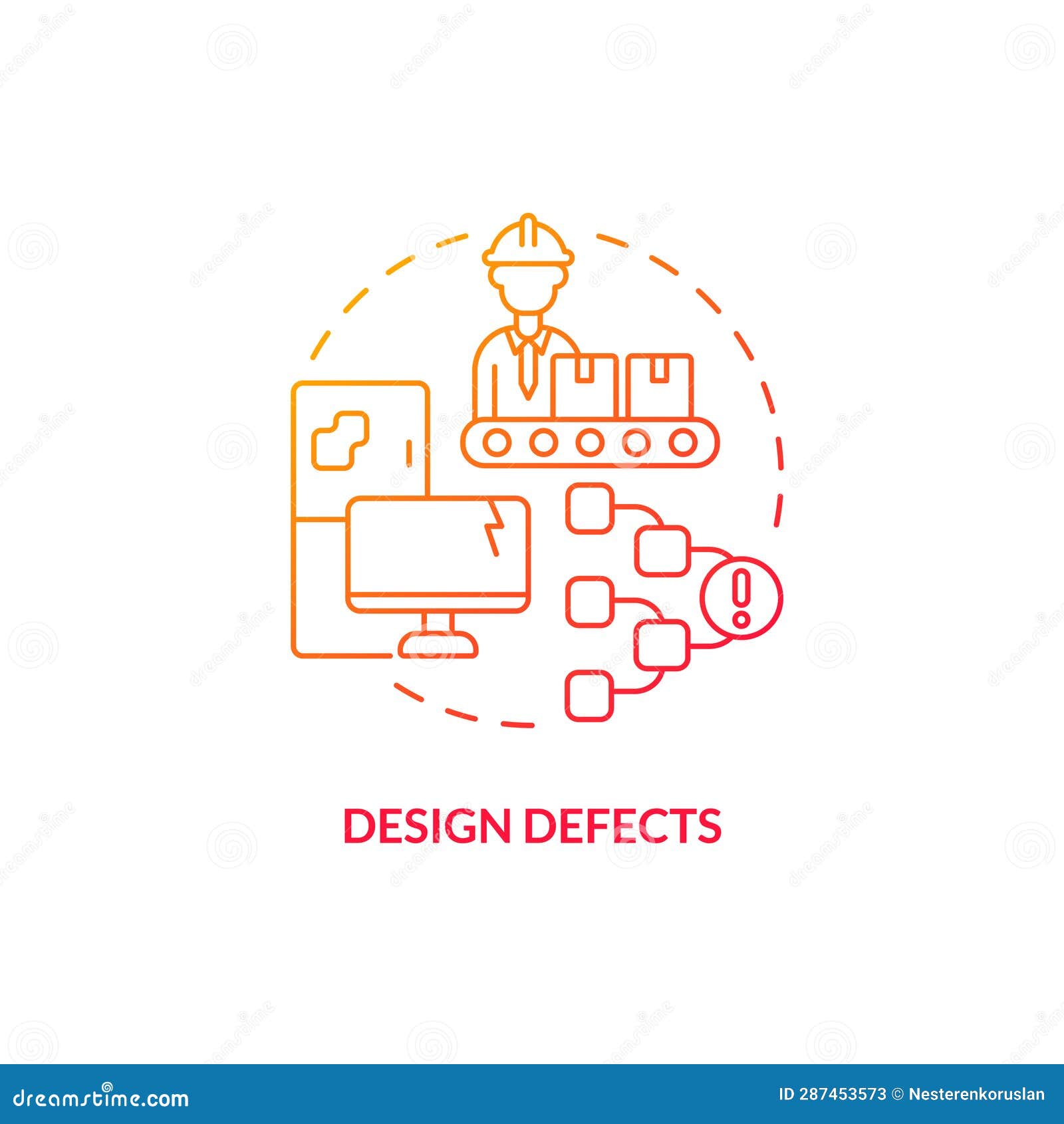 2D Design Defects Gradient Icon Concept Stock Vector - Illustration of ...