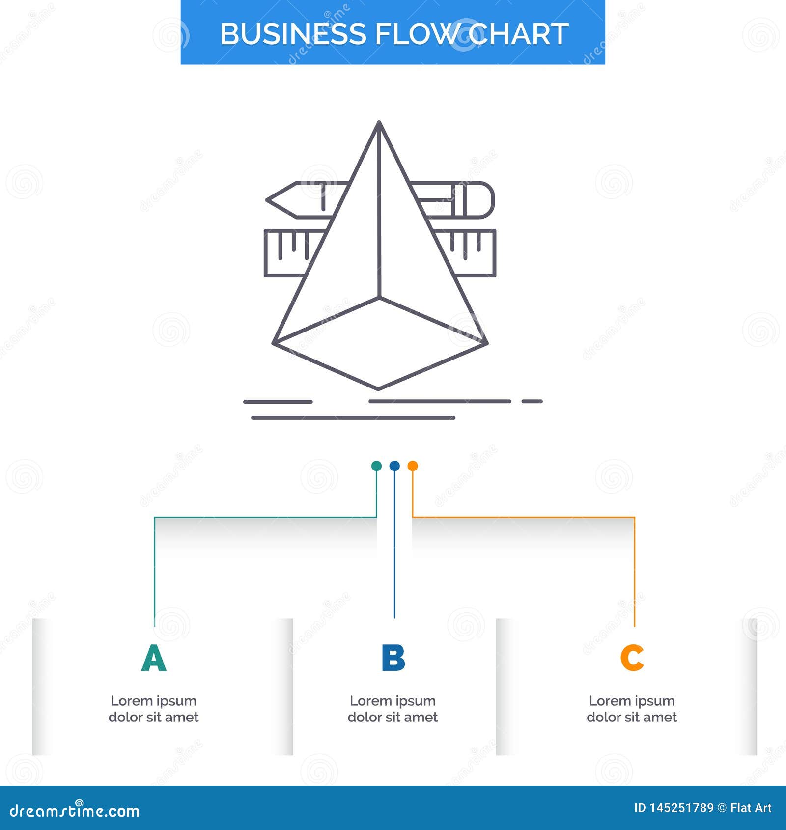 3d, Design, Designer, Sketch, Tools Business Flow Chart Design with 3 ...