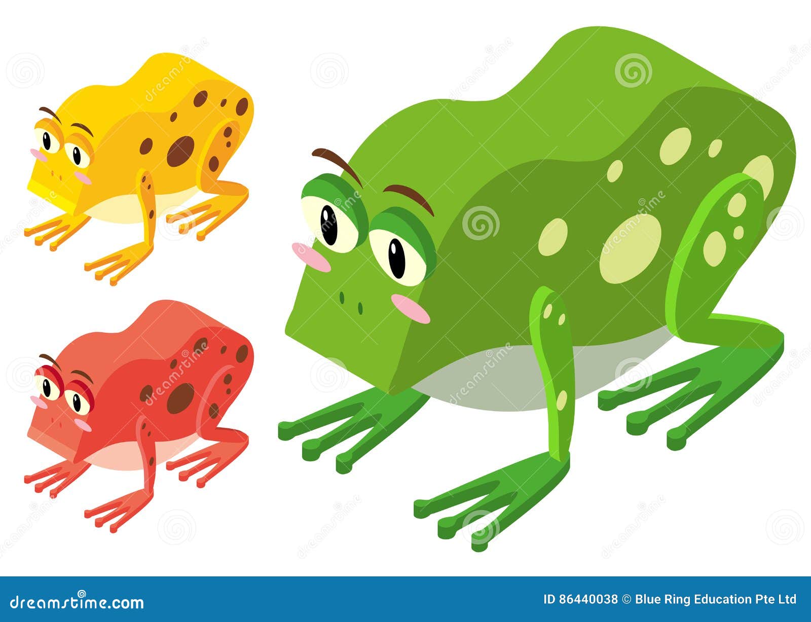 3D Design for Different Color Frogs Stock Vector - Illustration of clip ...