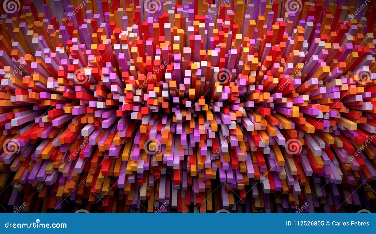 3d of Cubes Particles Explotion, 3d Rendering Stock Illustration ...