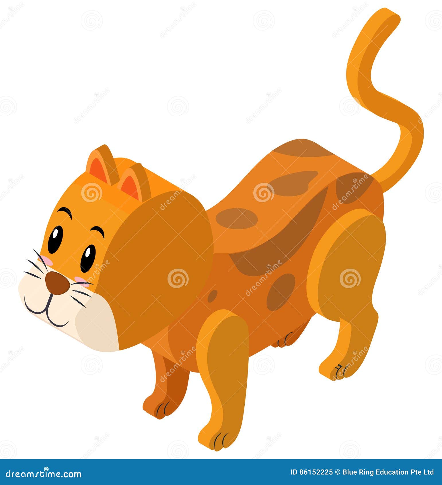 3D design for ginger cat stock vector. Illustration of isolated - 86152225