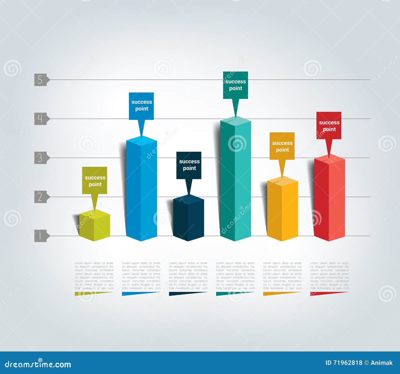 3D design graph. stock vector. Illustration of infographics - 71962818