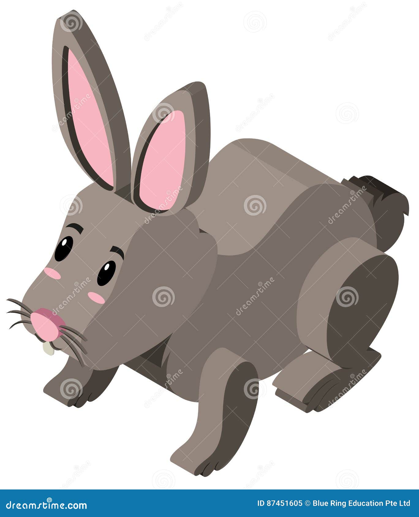 3D design for gray rabbit stock illustration. Illustration of animal ...