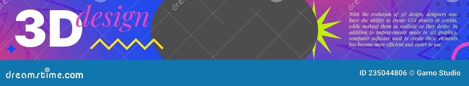 3D Design Header. Horizontal Cover with Transparent Background Stock ...