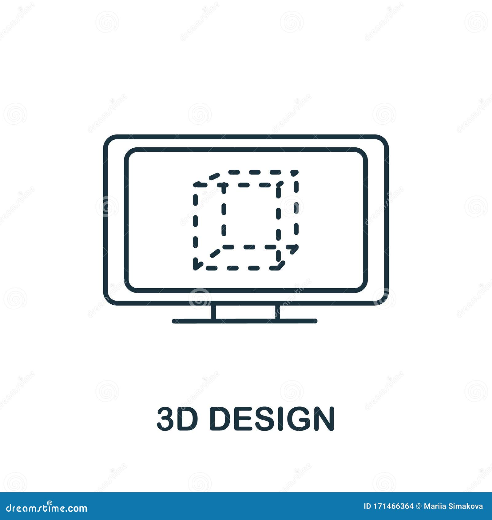 3D Design Icon from Augmented Reality Collection. Simple Line Element ...