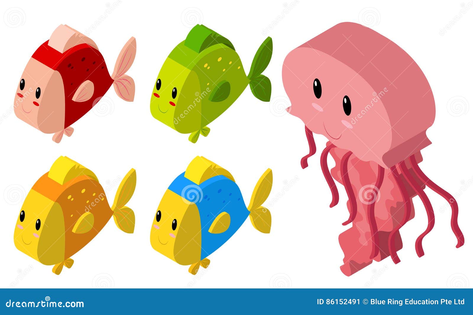 How Many Fish Game With Cute Fishes In The Bag With Water. Summer Math ...