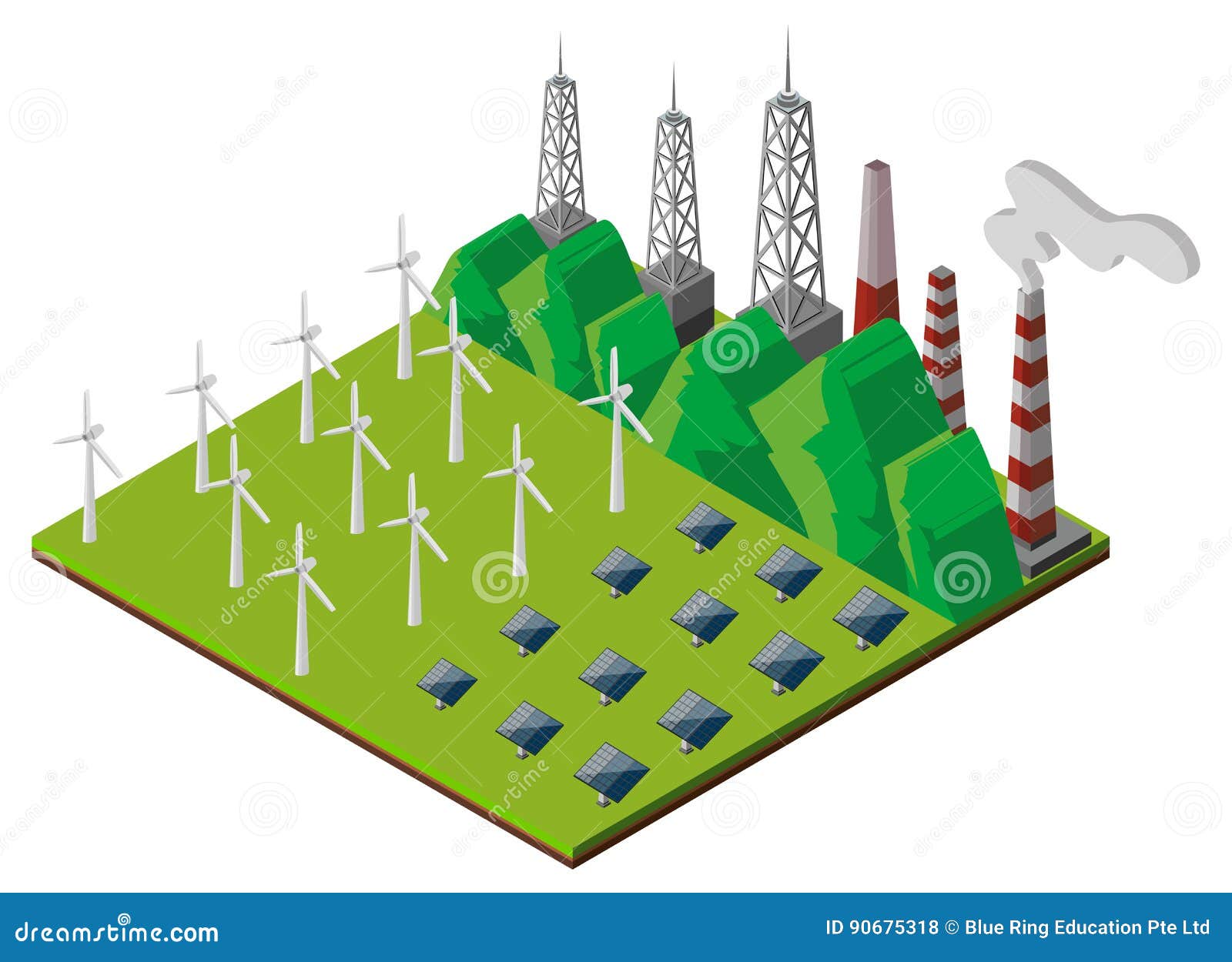3D Design for Power Station Stock Vector - Illustration of power, path ...
