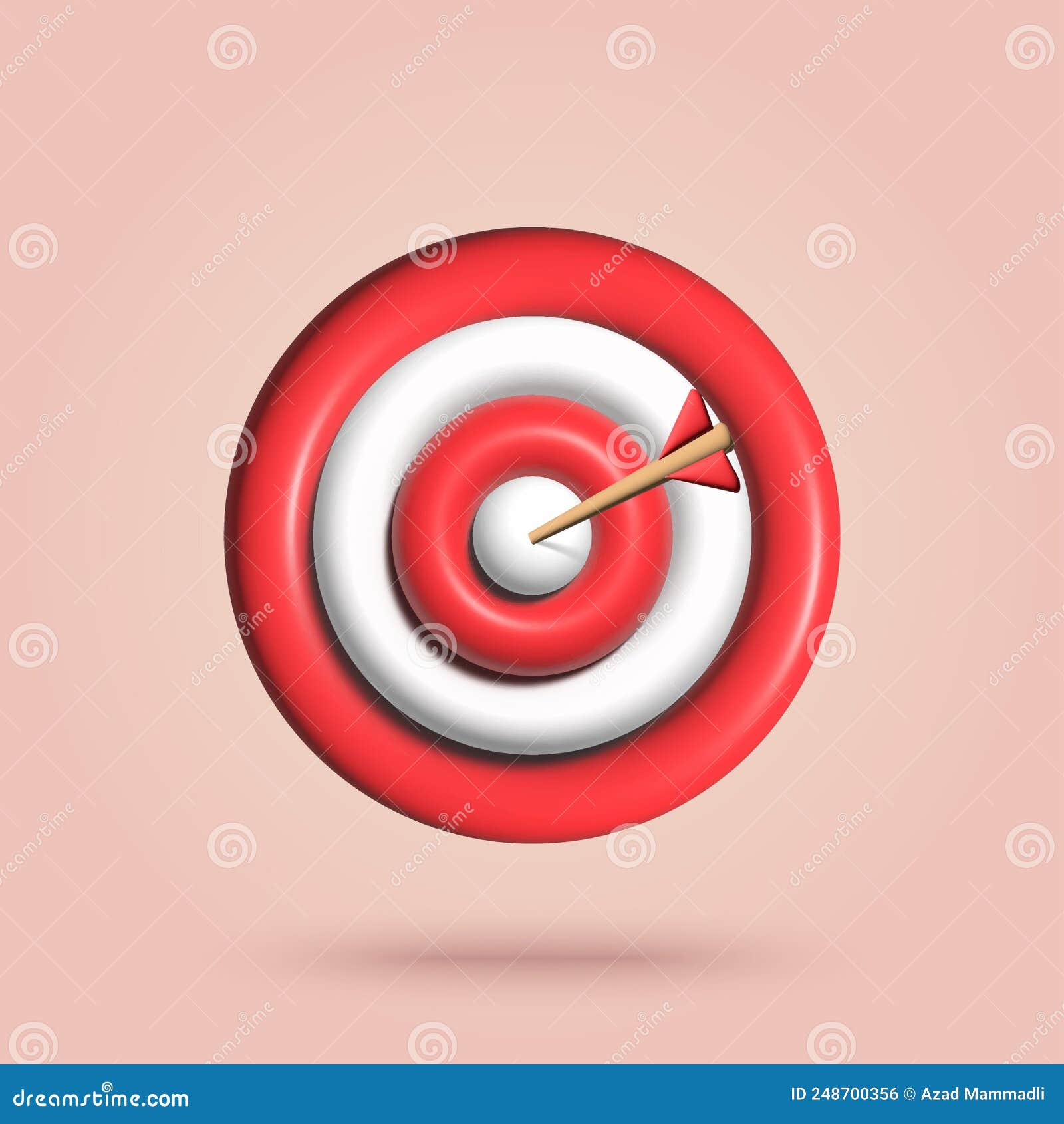3d Design Red Target and Arrow. Vector Stock Vector - Illustration of ...