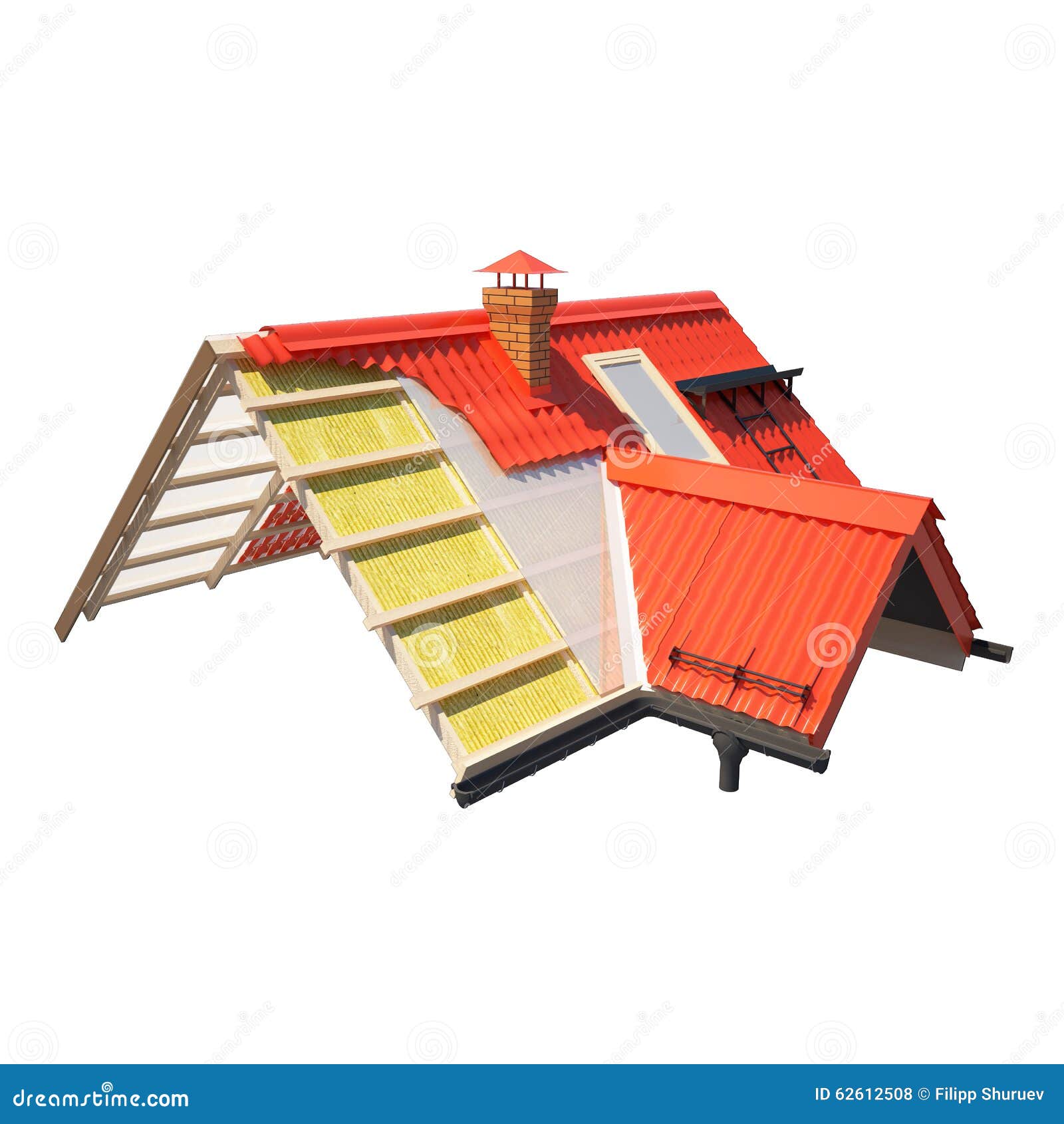 3d design of roofs stock illustration. Illustration of civil - 62612508