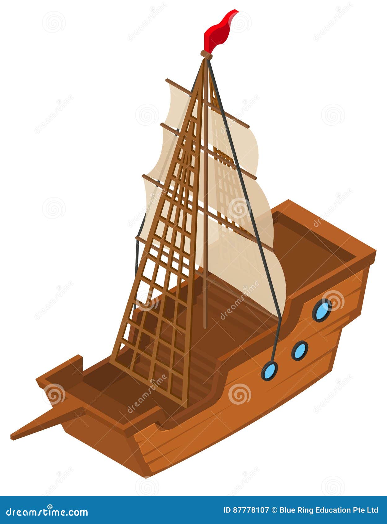 3D design for sailing ship stock vector. Illustration of boat - 87778107