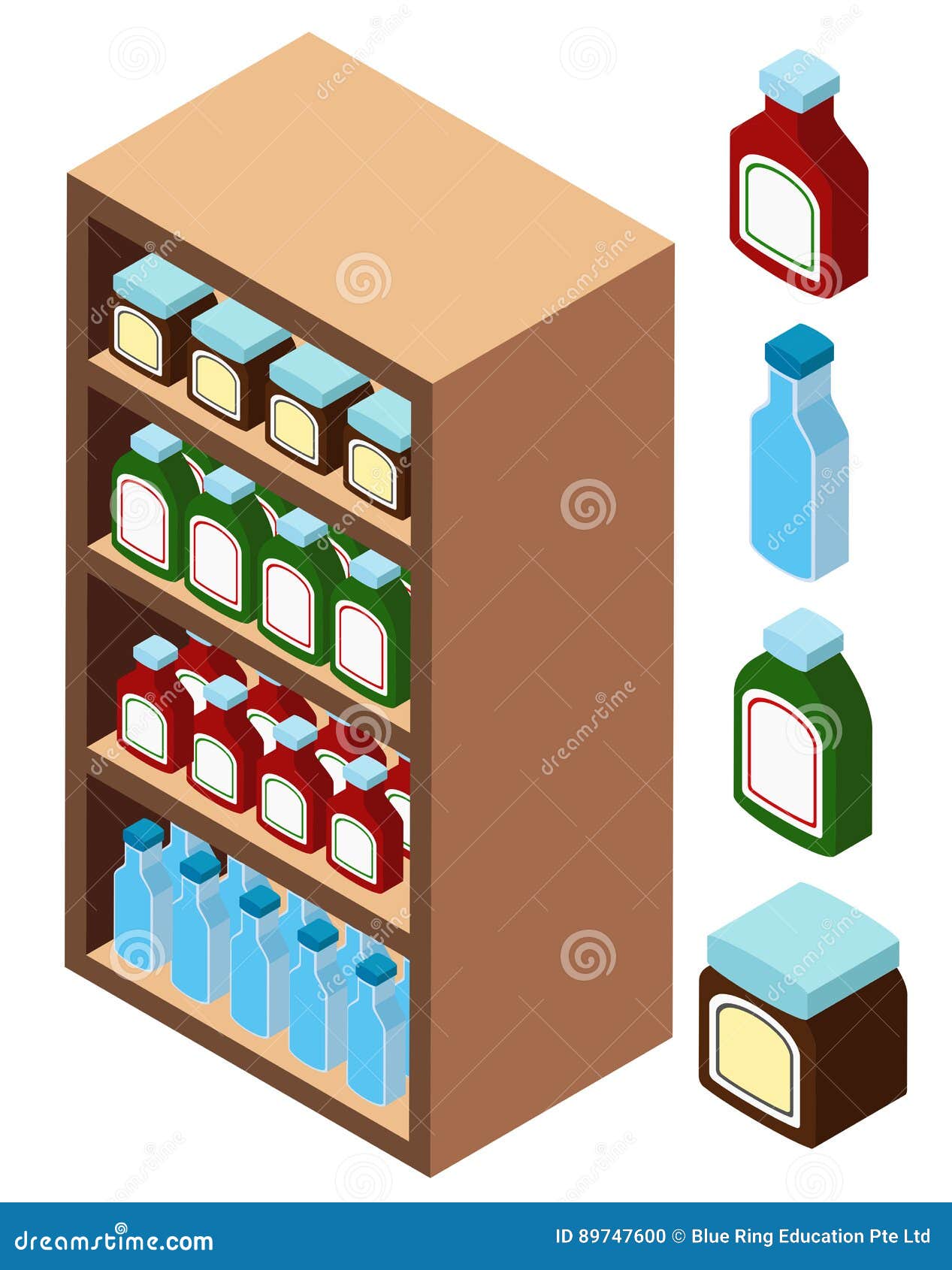 3D Design for Shelves Full of Products Stock Vector - Illustration of ...