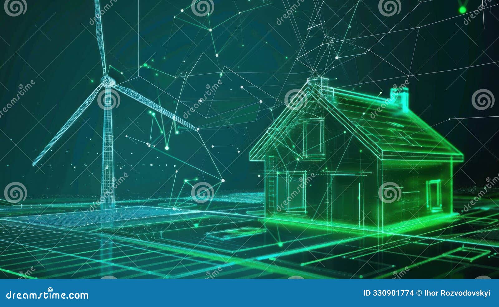 3d Design of a Smart Eco House. Stock Illustration - Illustration of ...