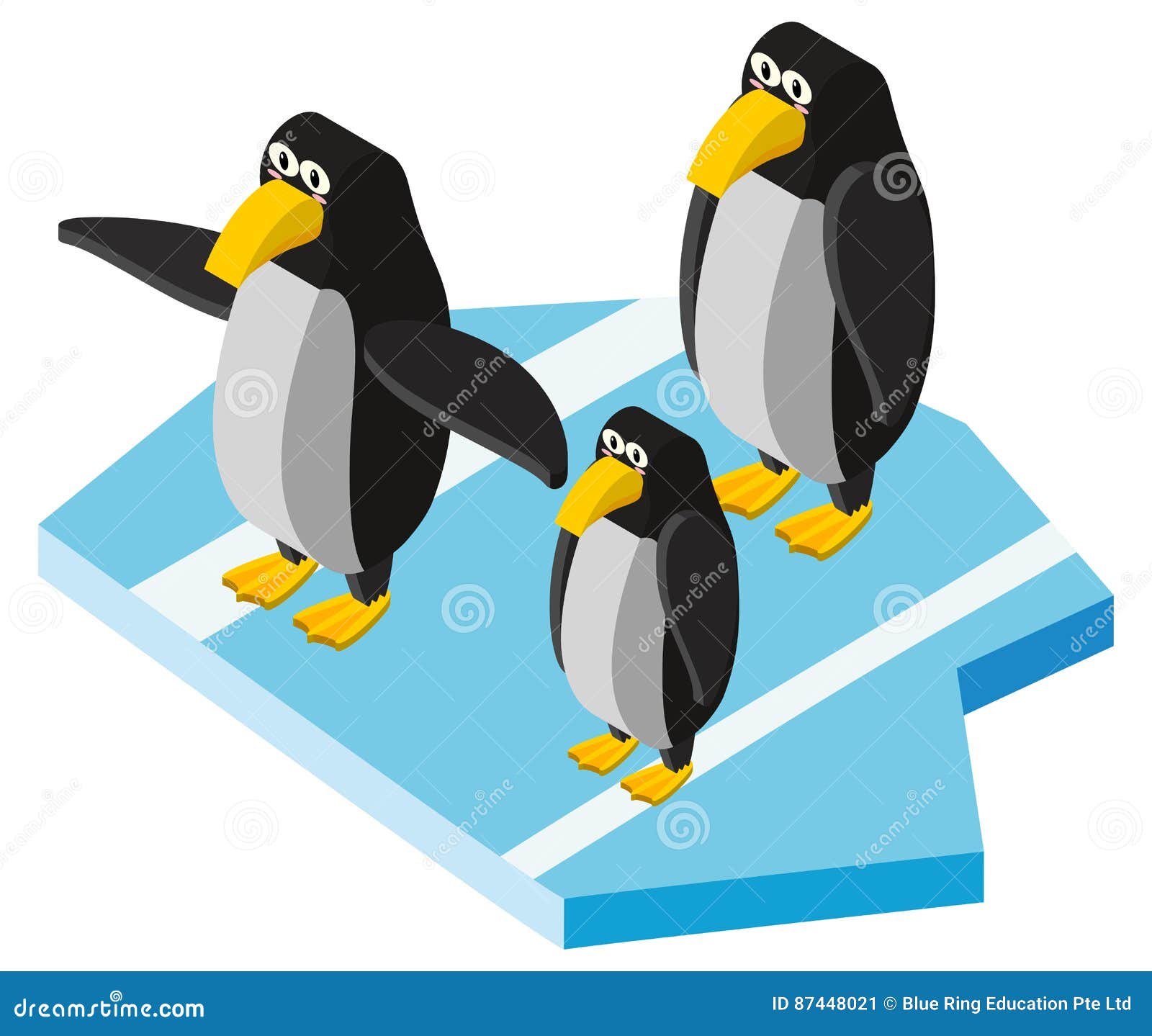 3D Design for Three Penguins Stock Vector - Illustration of object ...