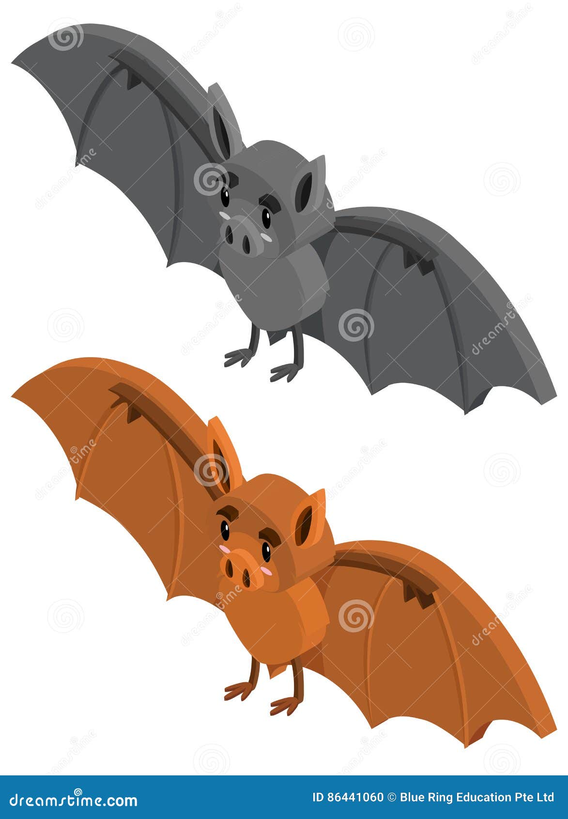 3D design for two bats stock vector. Illustration of perspective - 86441060