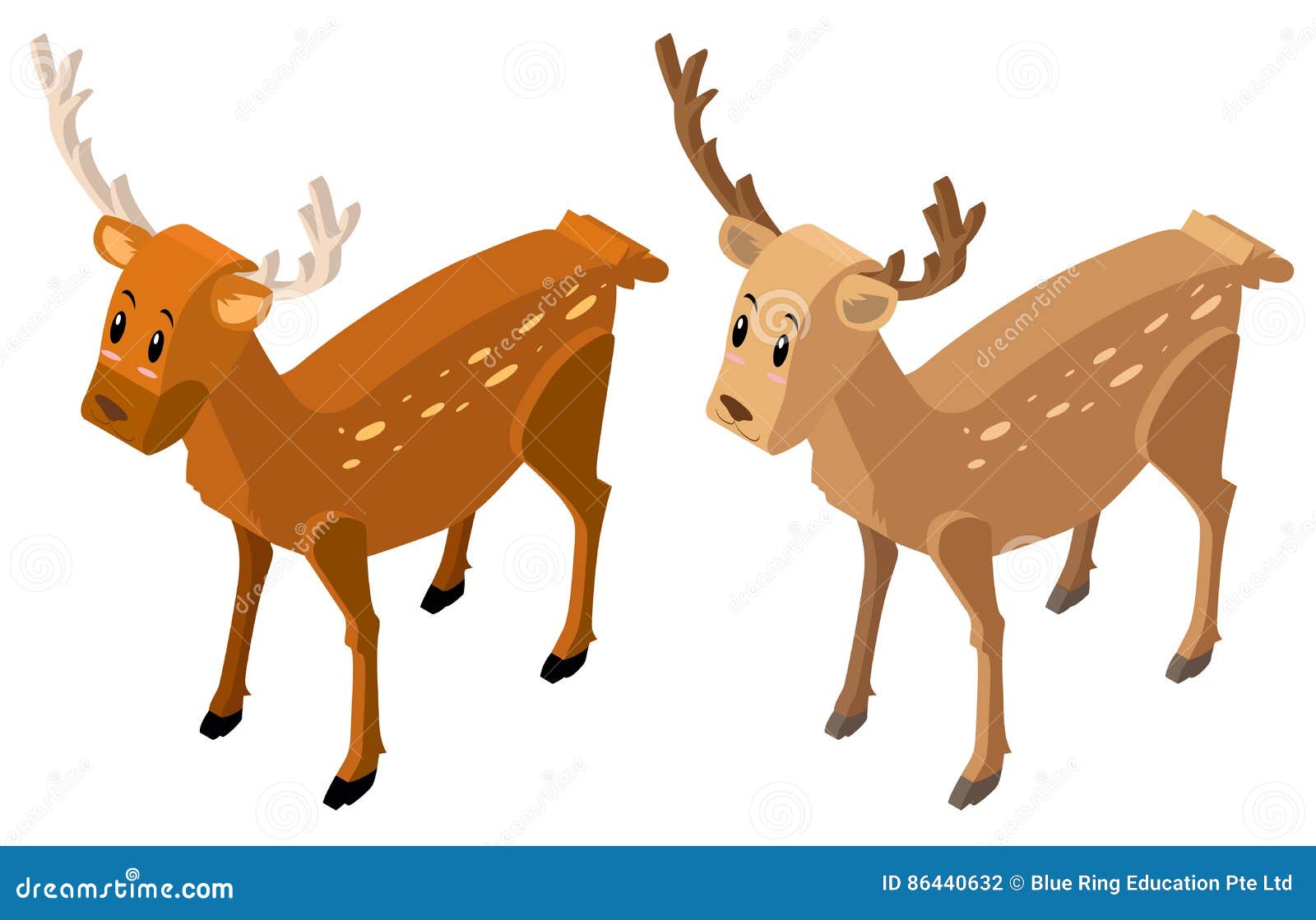 3D design for two deers stock vector. Illustration of drawing - 86440632