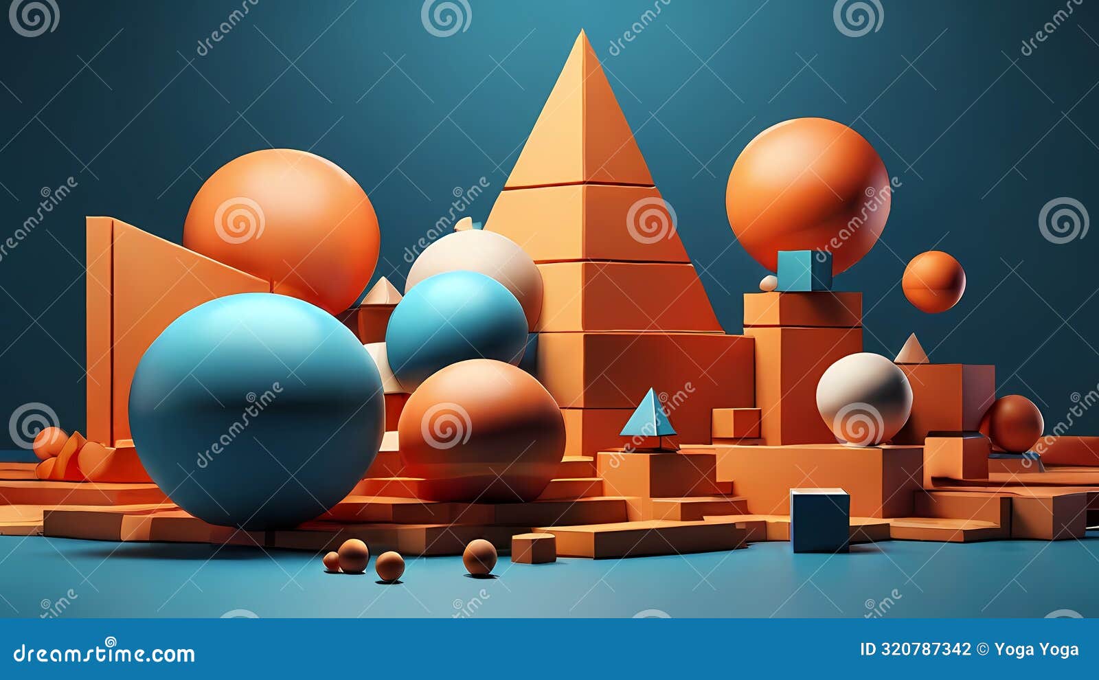 3D Design with Various Basic Shapes in Beautiful Colors Stock Photo ...