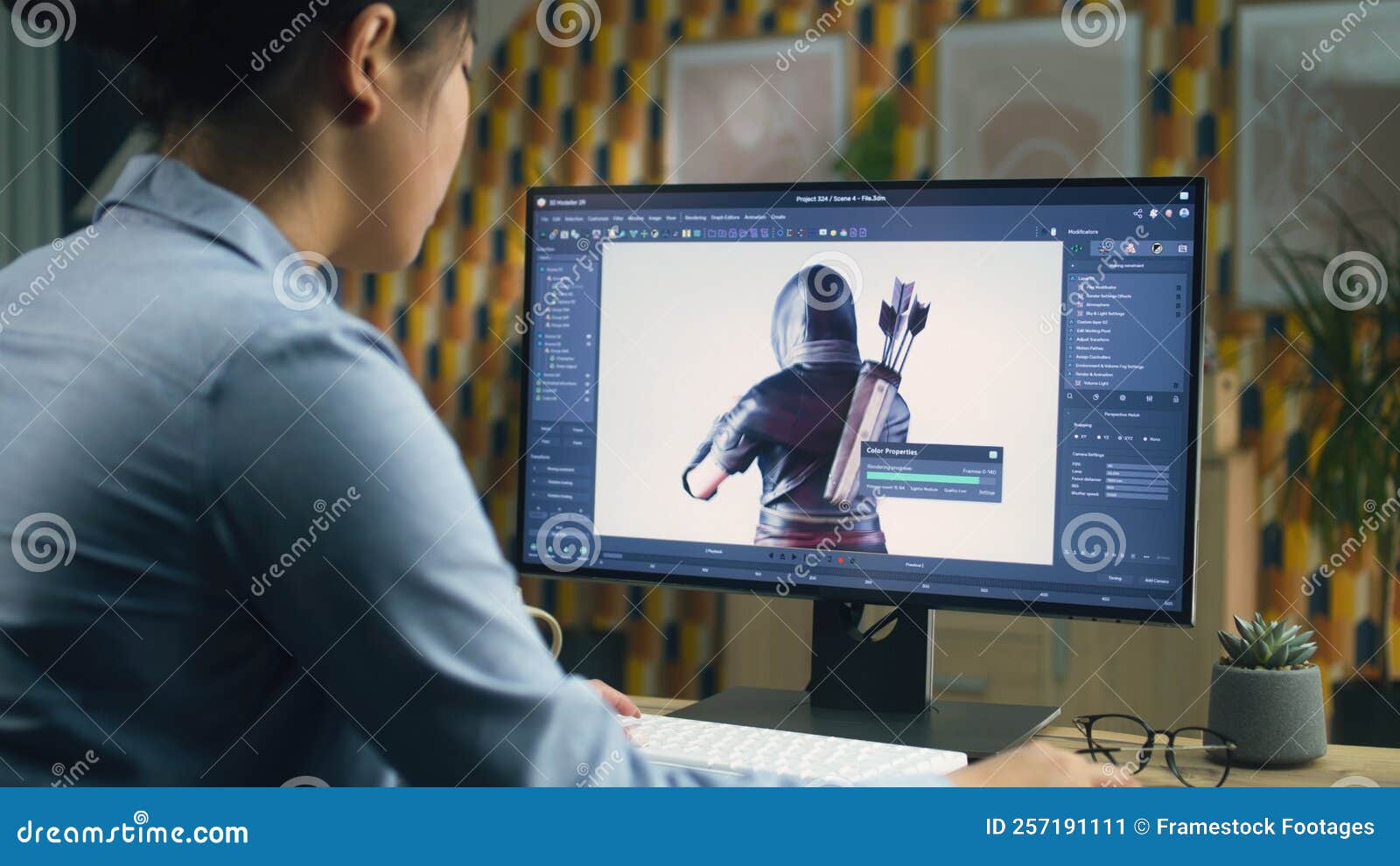 3D Designer Creating Video Game Character Stock Image - Image of ...