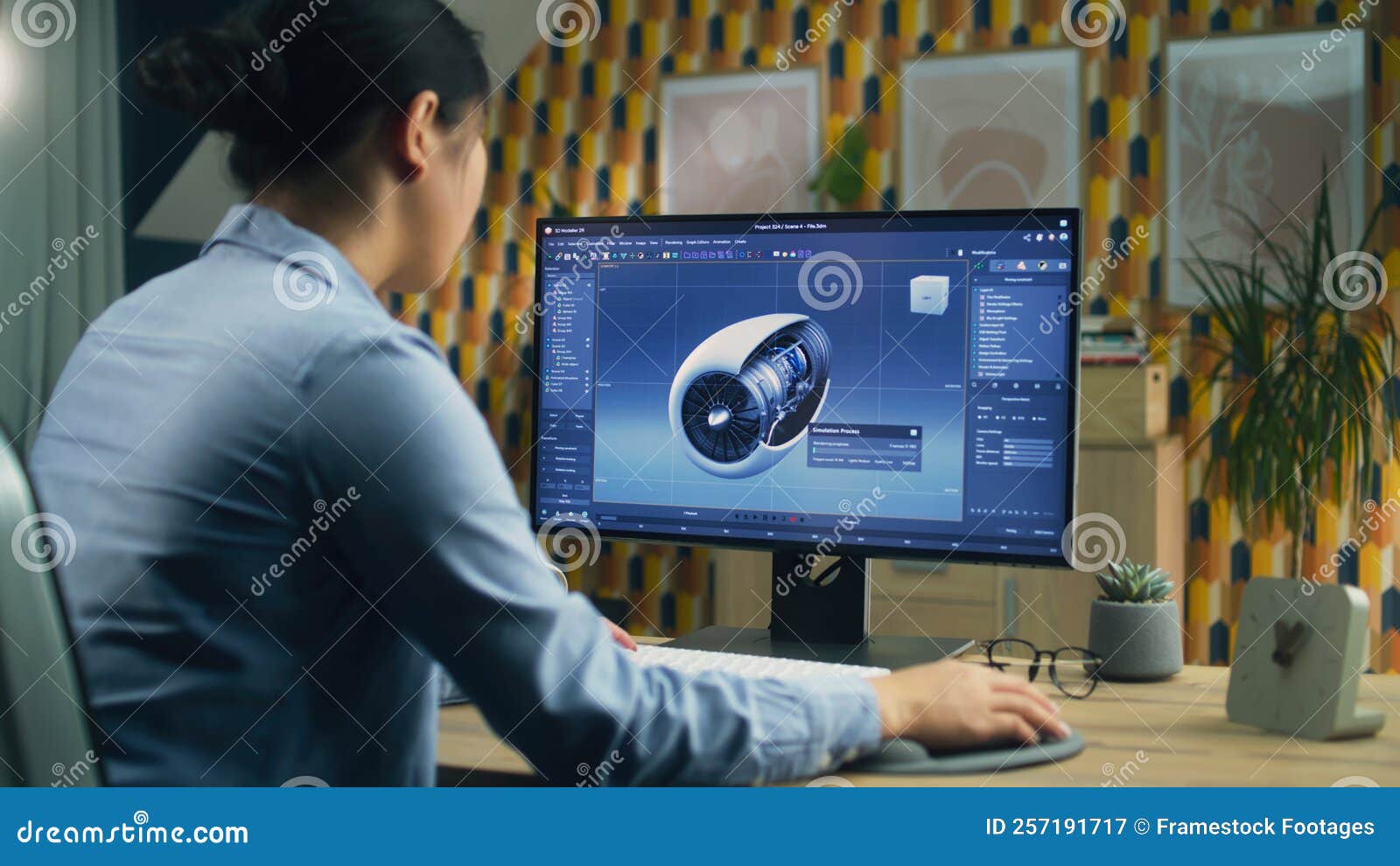 3D Designer Making Turbine 3D Prototype Stock Image - Image of ...