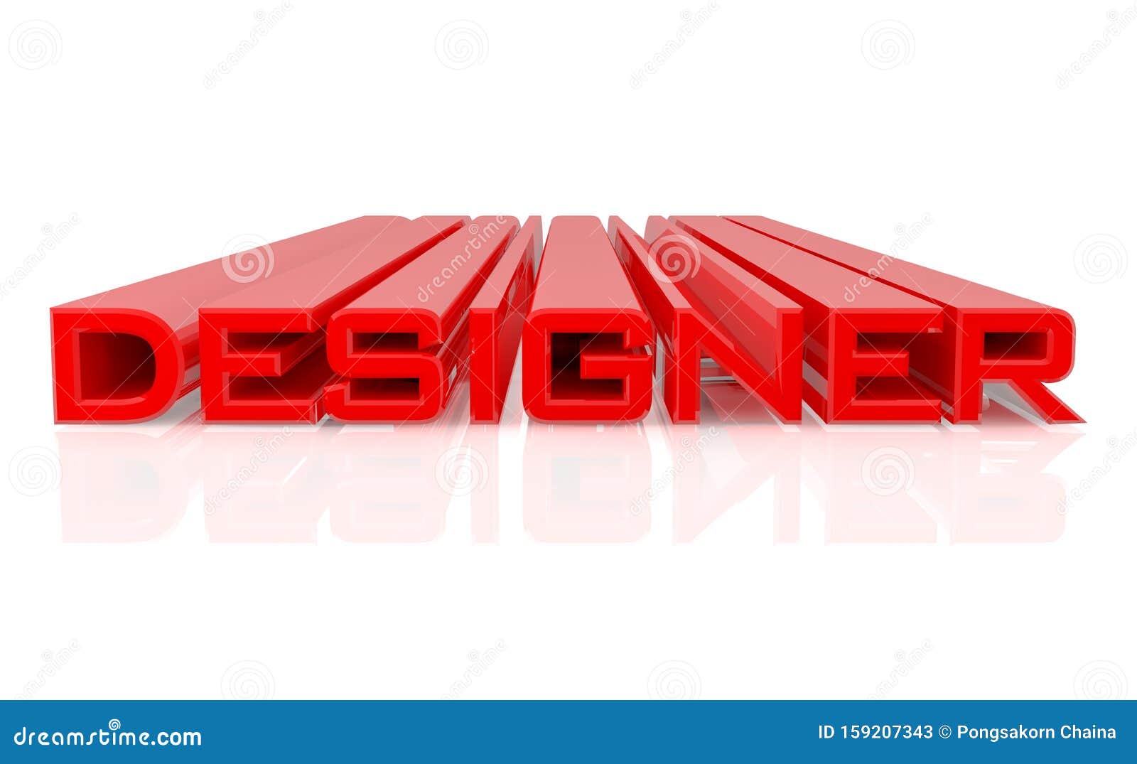 3D DESIGNER Word on White Background 3d Rendering Stock Illustration ...