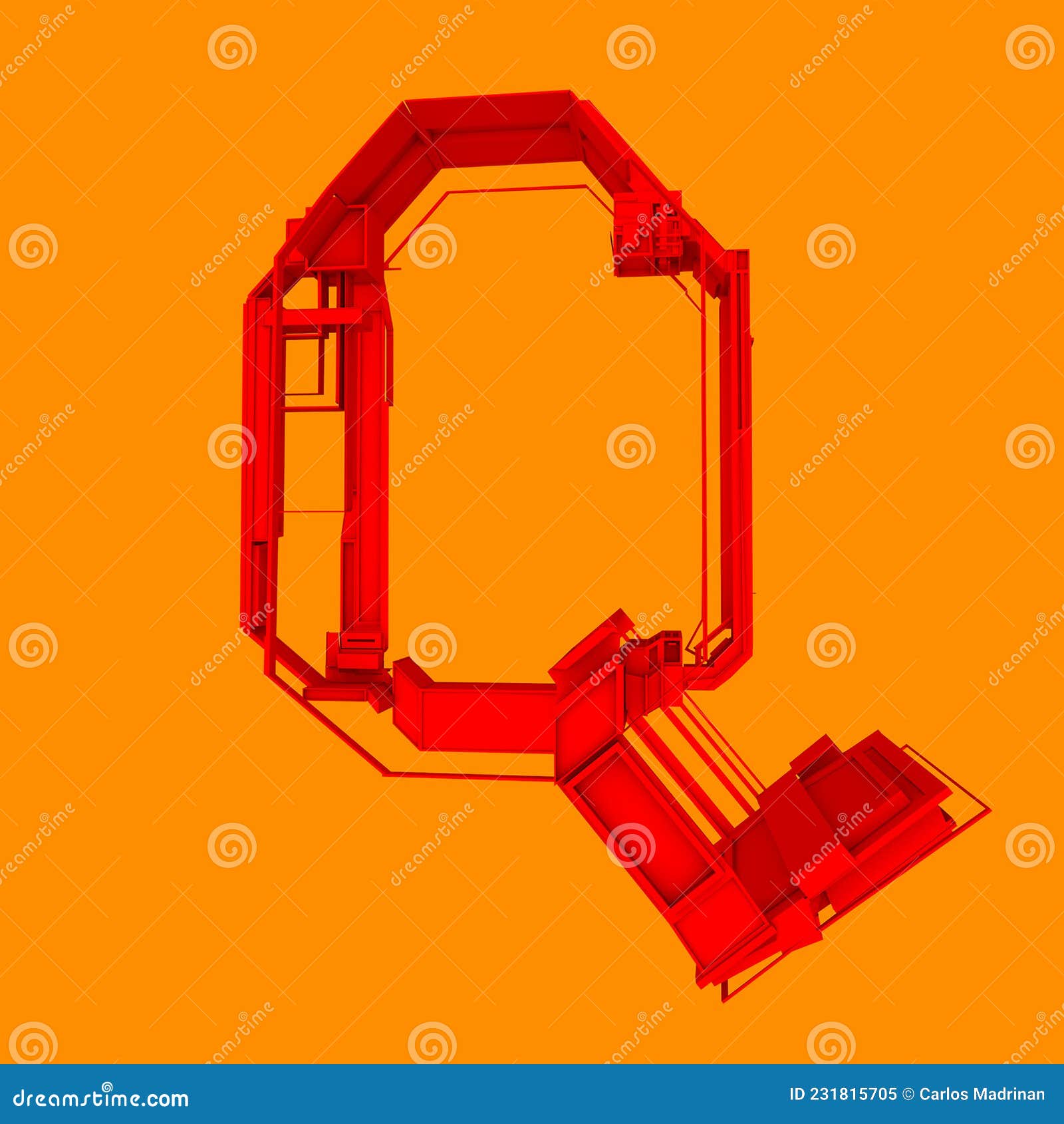 3d Designs Based in One Typeface Called Q Series Stock Illustration ...