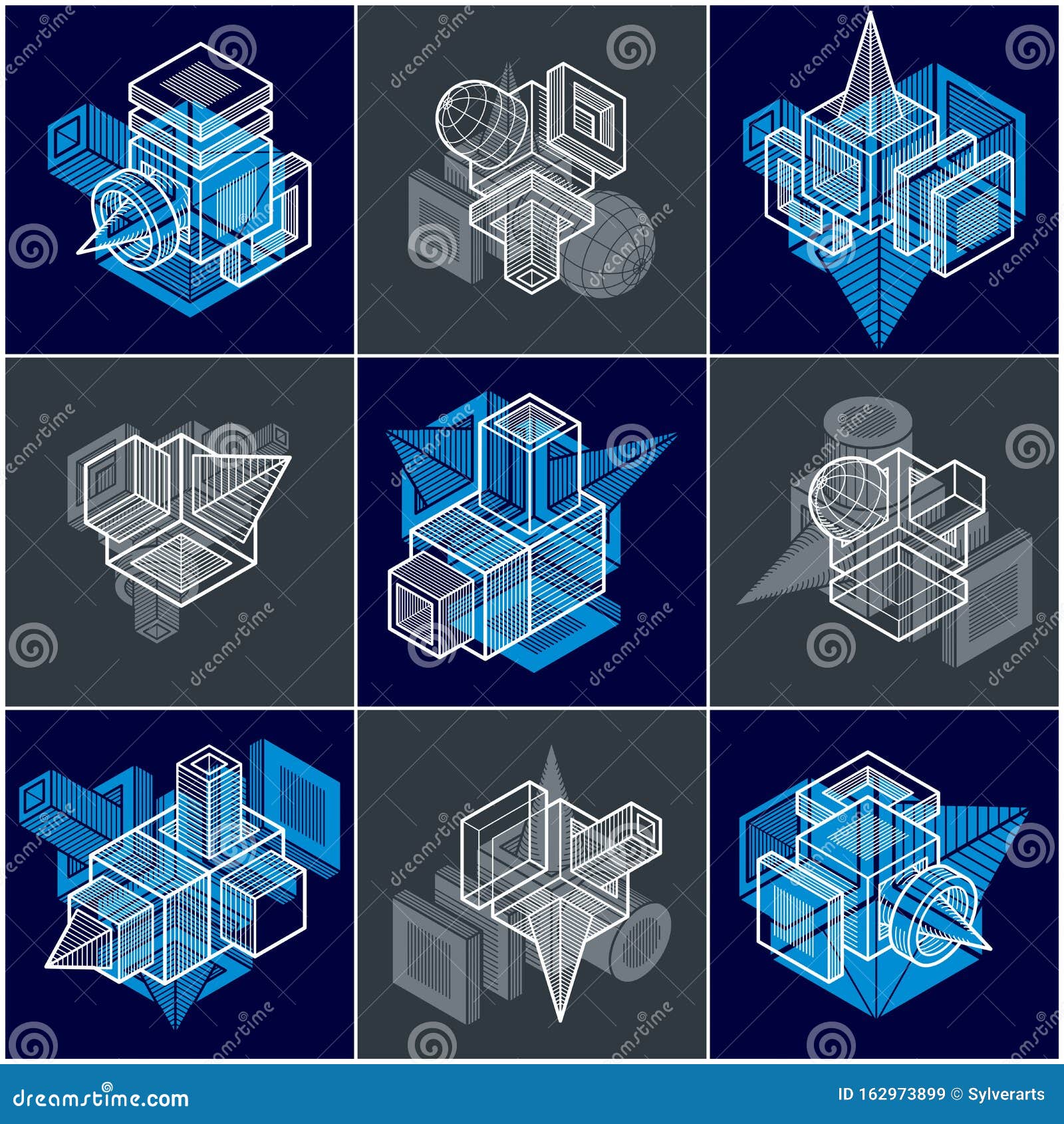 3D Designs, Set of Abstract Vector Stock Vector - Illustration of ...