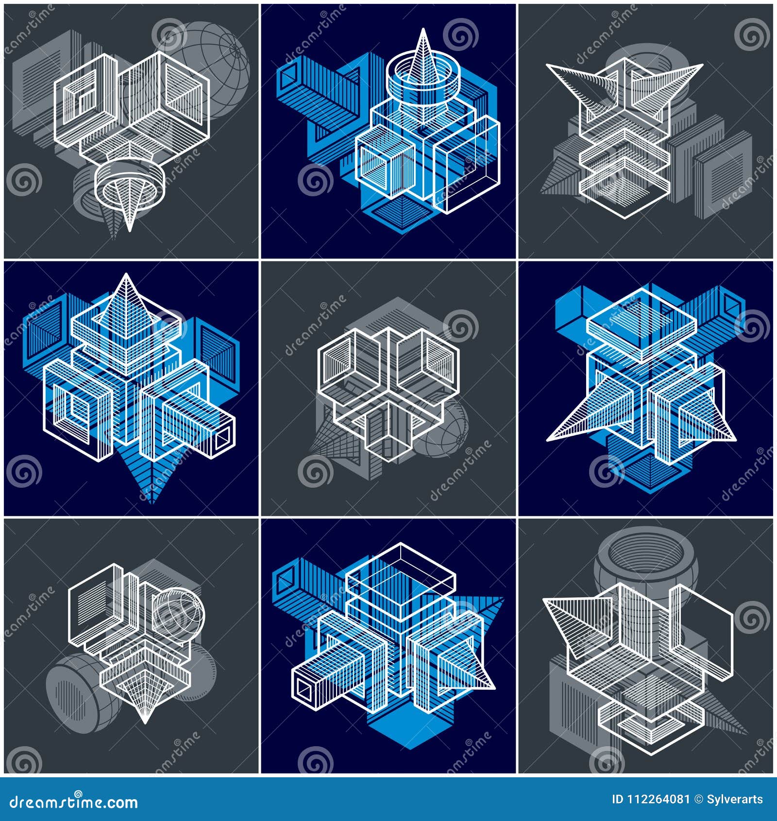 3D Designs, Set of Abstract Vector Shapes. Stock Vector - Illustration ...