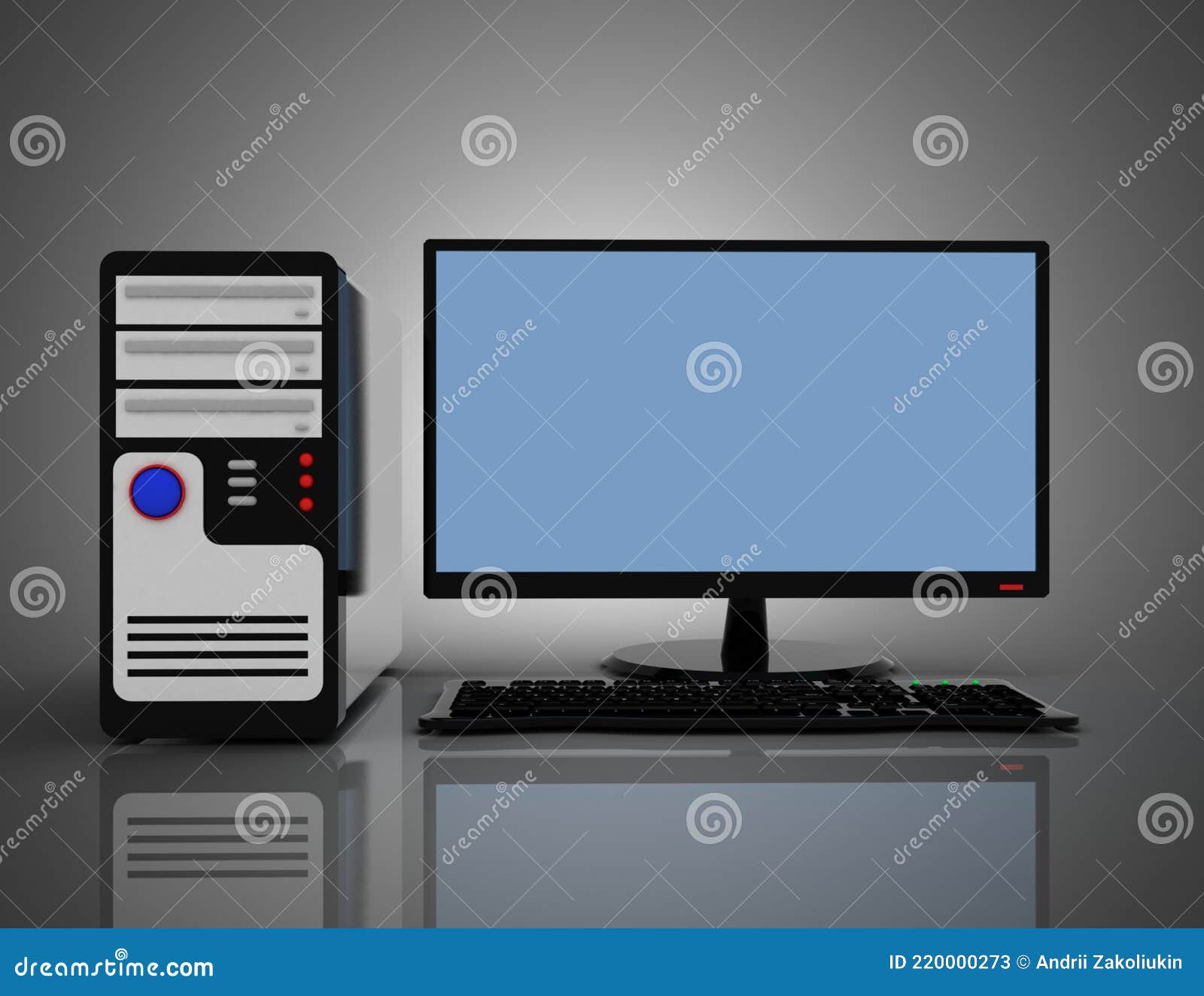 Desktop Computer Pc Concept.3d Illustration Stock Illustration ...