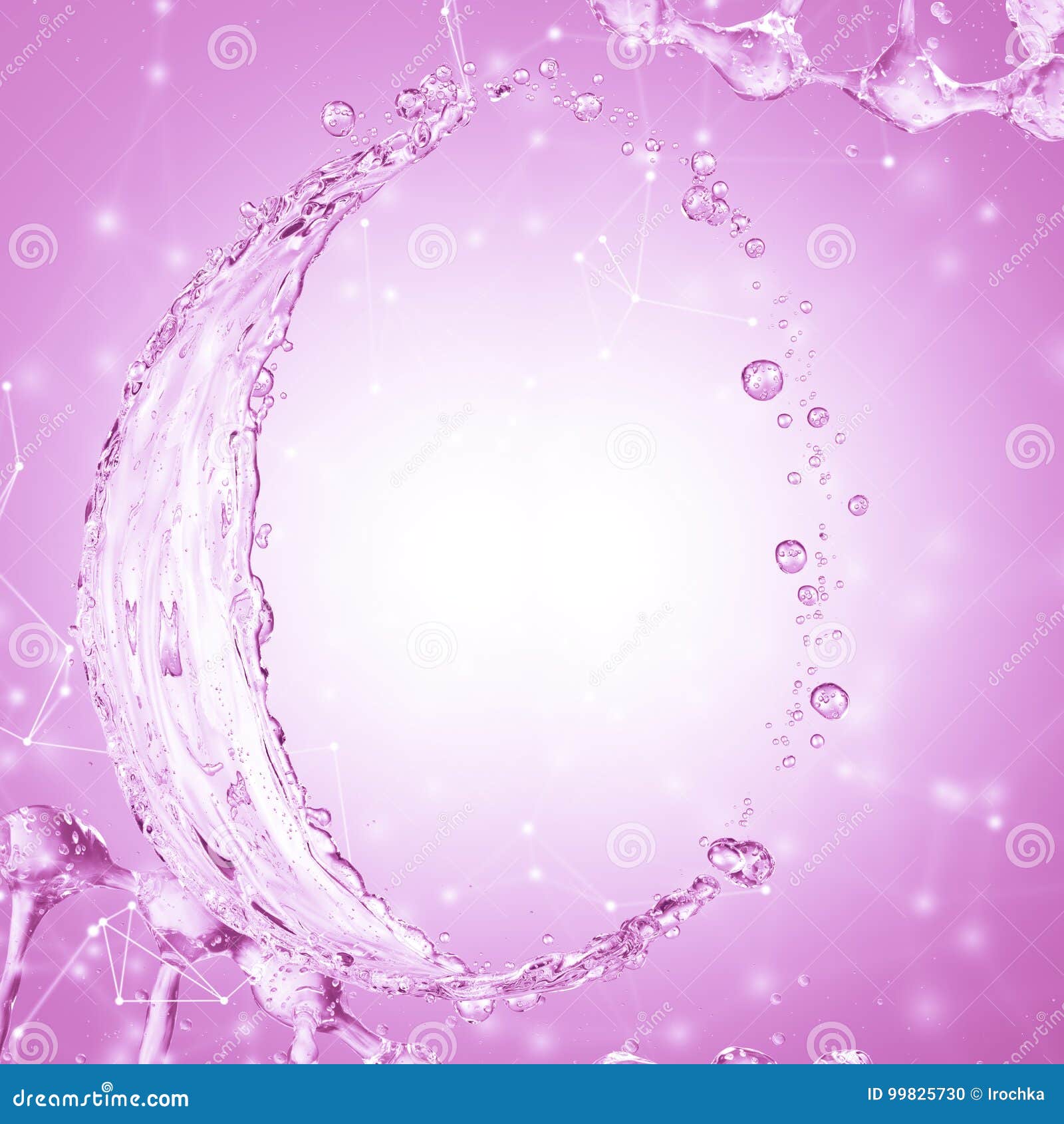 3D Detailed Illustration of a Drop of Water Pink Color. Stock ...
