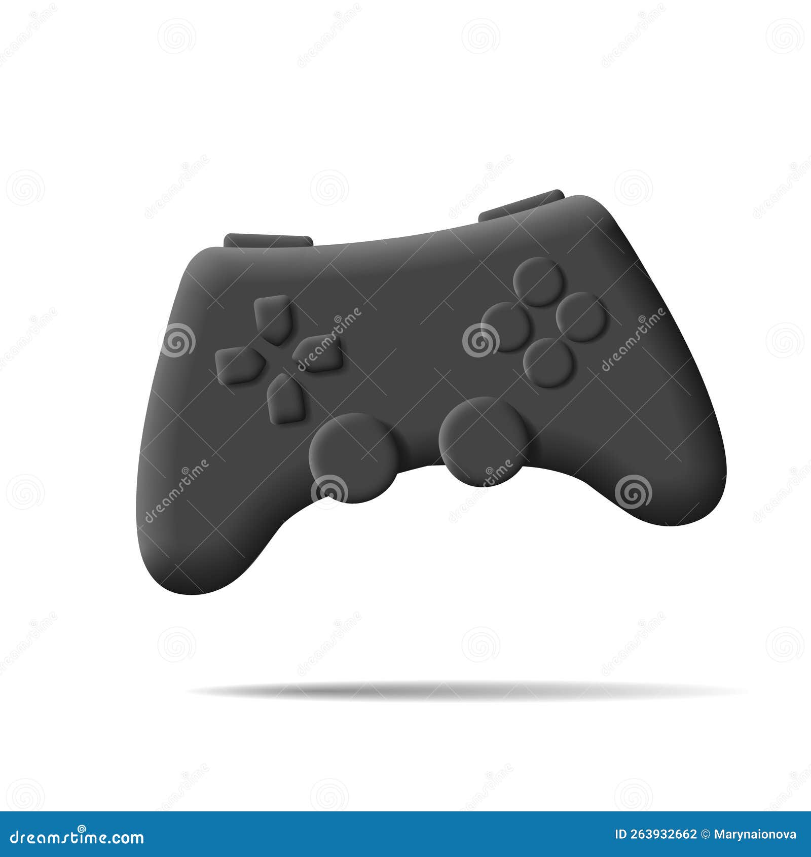 3d Detailed Illustration of Gamepad Controller with Buttons, Render ...