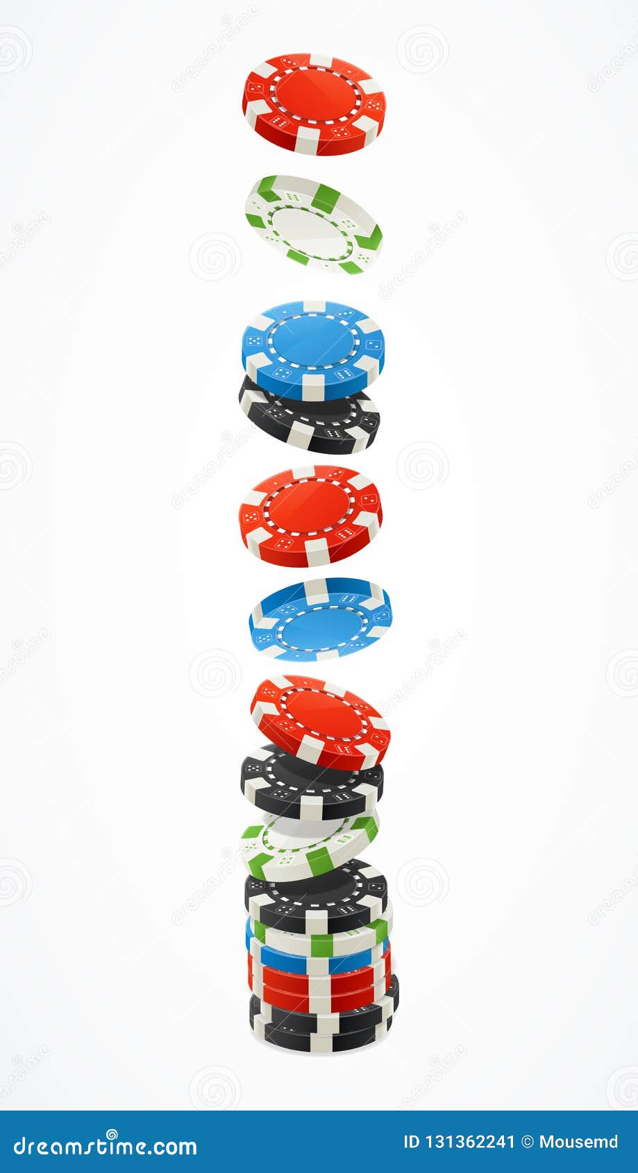 3d Detallado Realista Chips Stack Que Cae Vector Ilustración del Vector ...