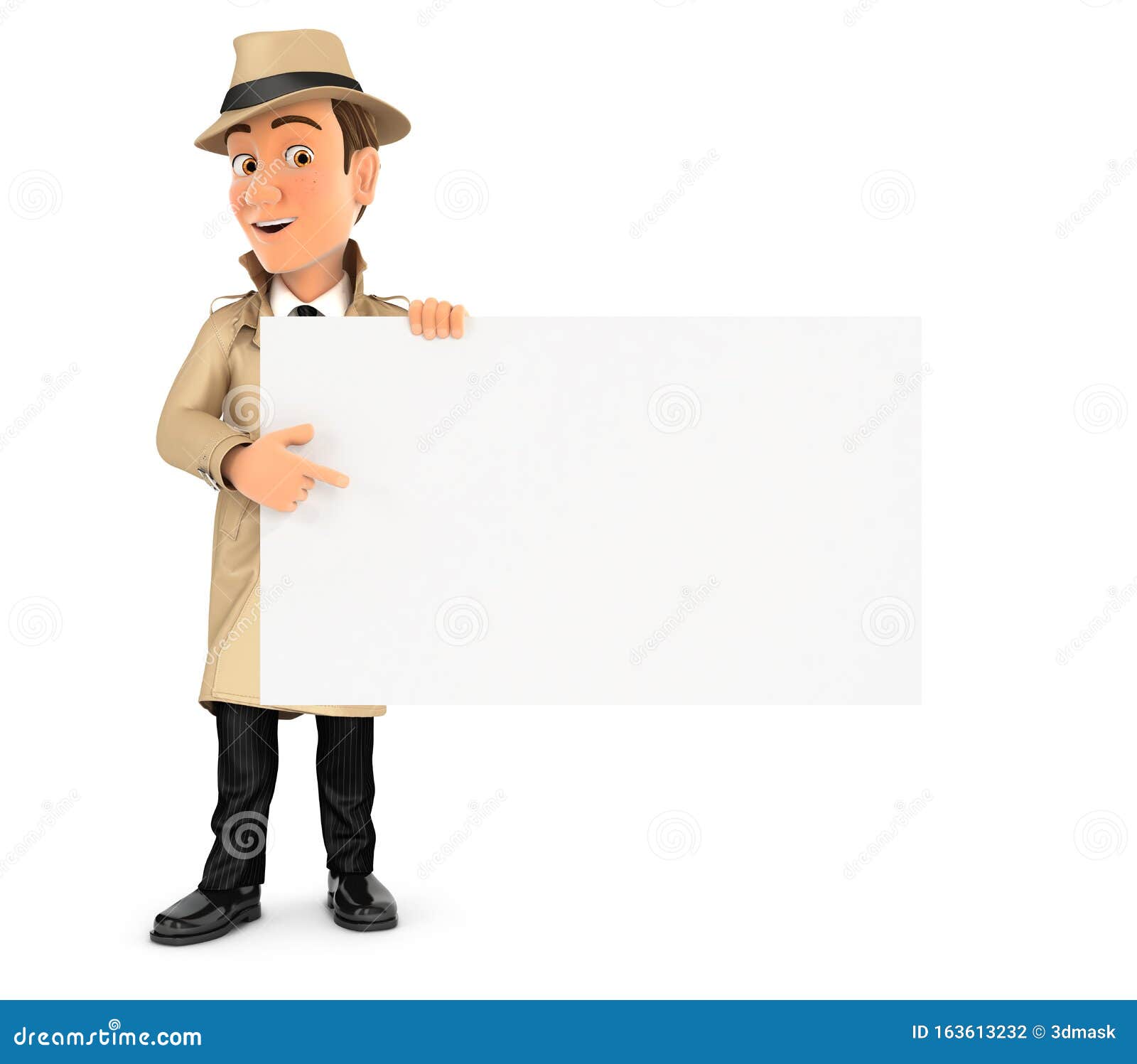 Pointing Investigator Cartoon Illustration Royalty-Free Stock Image ...