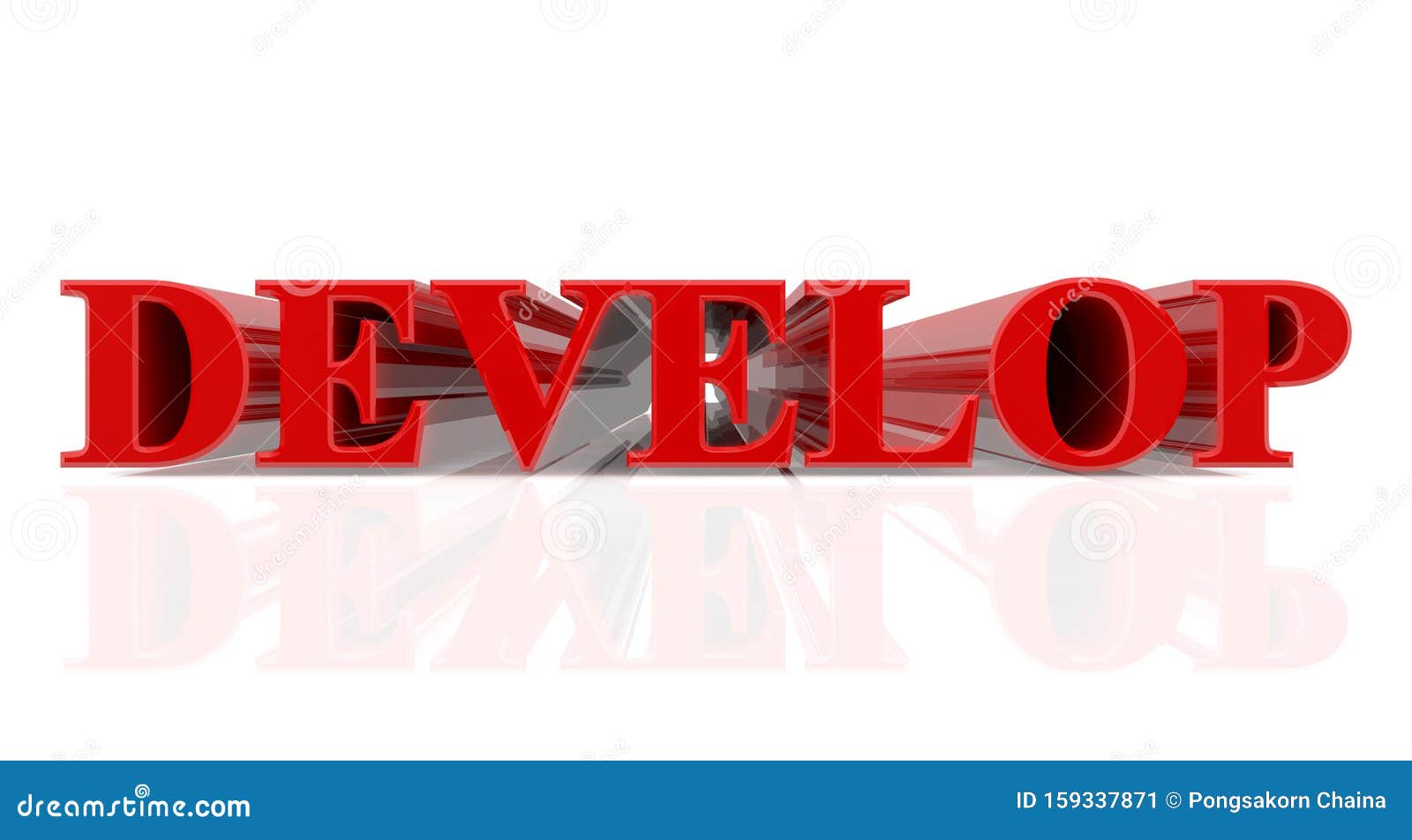 3D DEVELOP Word on White Background 3d Rendering Stock Illustration ...