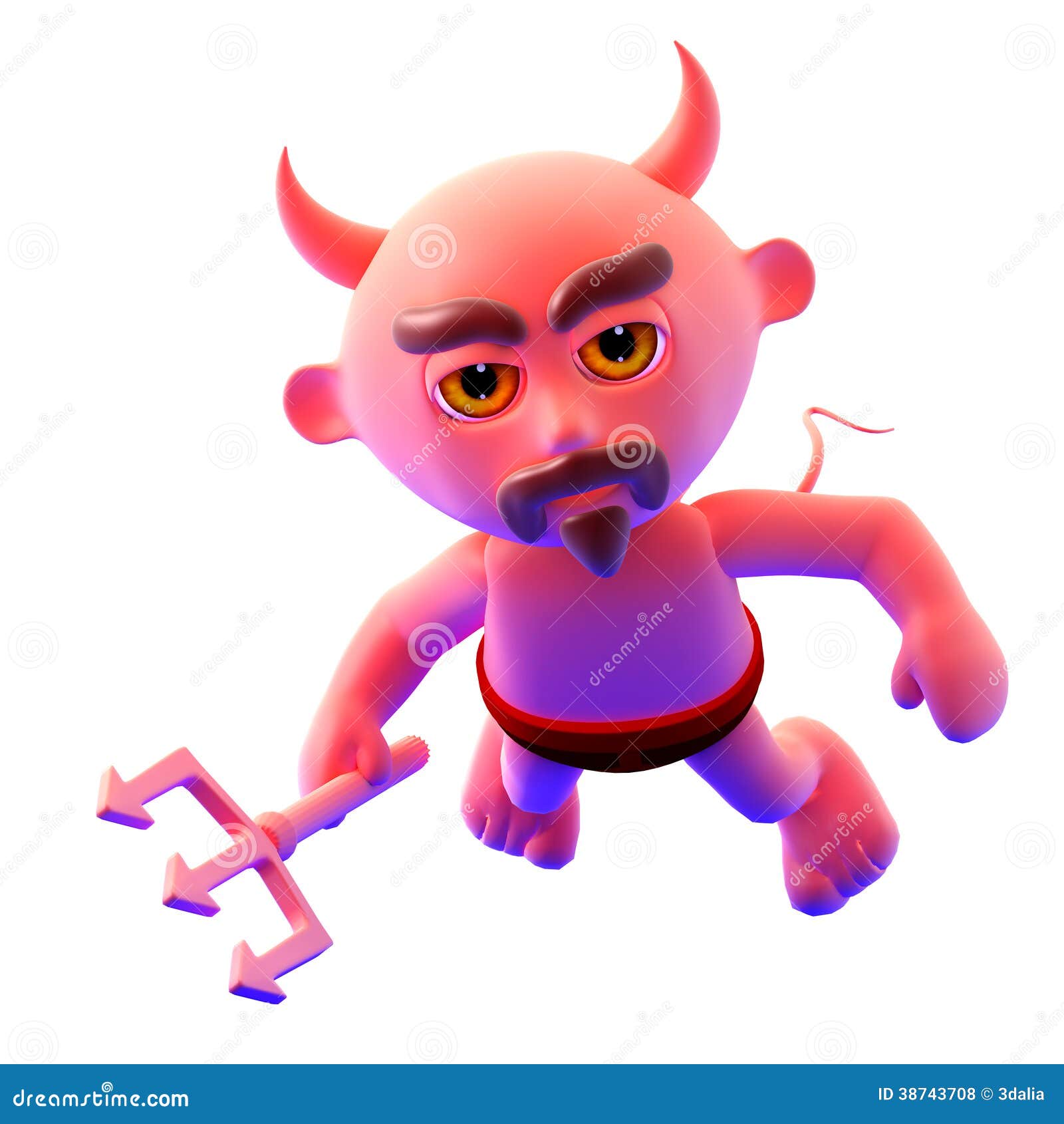 3d Devil flying forwards stock illustration. Illustration of naughty ...