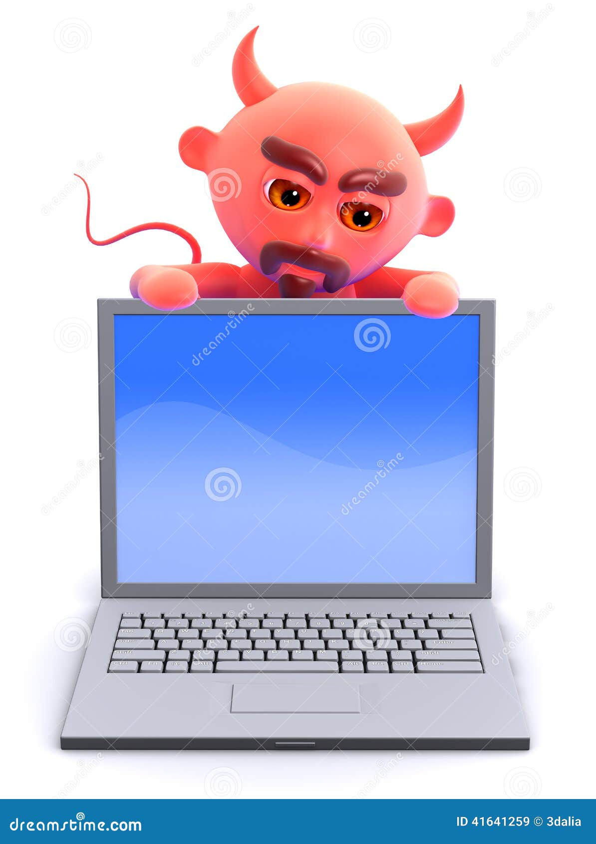3d Devil laptop stock vector. Illustration of temptation - 41641259