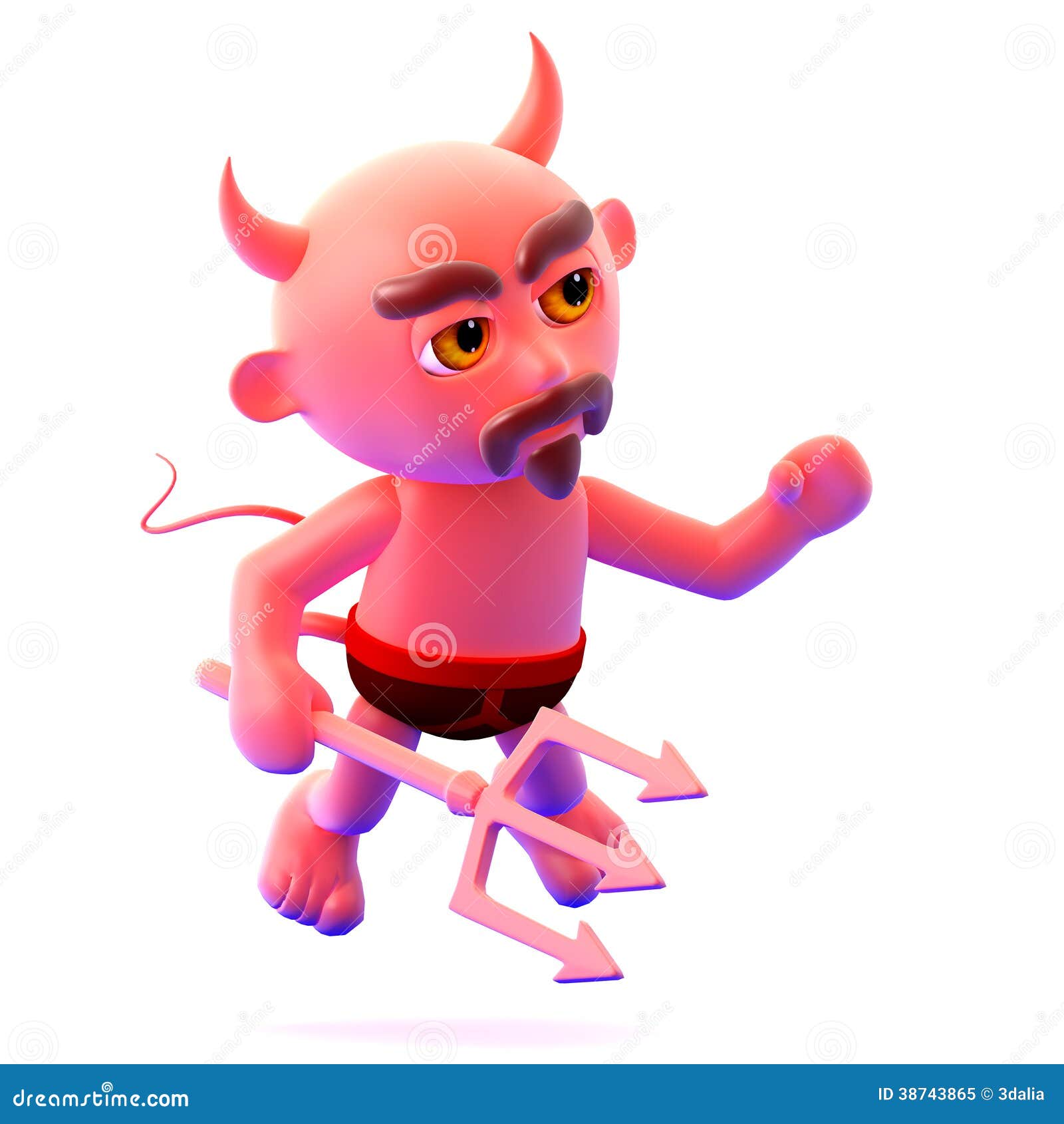 3d Devil Looks To the Right Stock Vector - Illustration of temptation ...