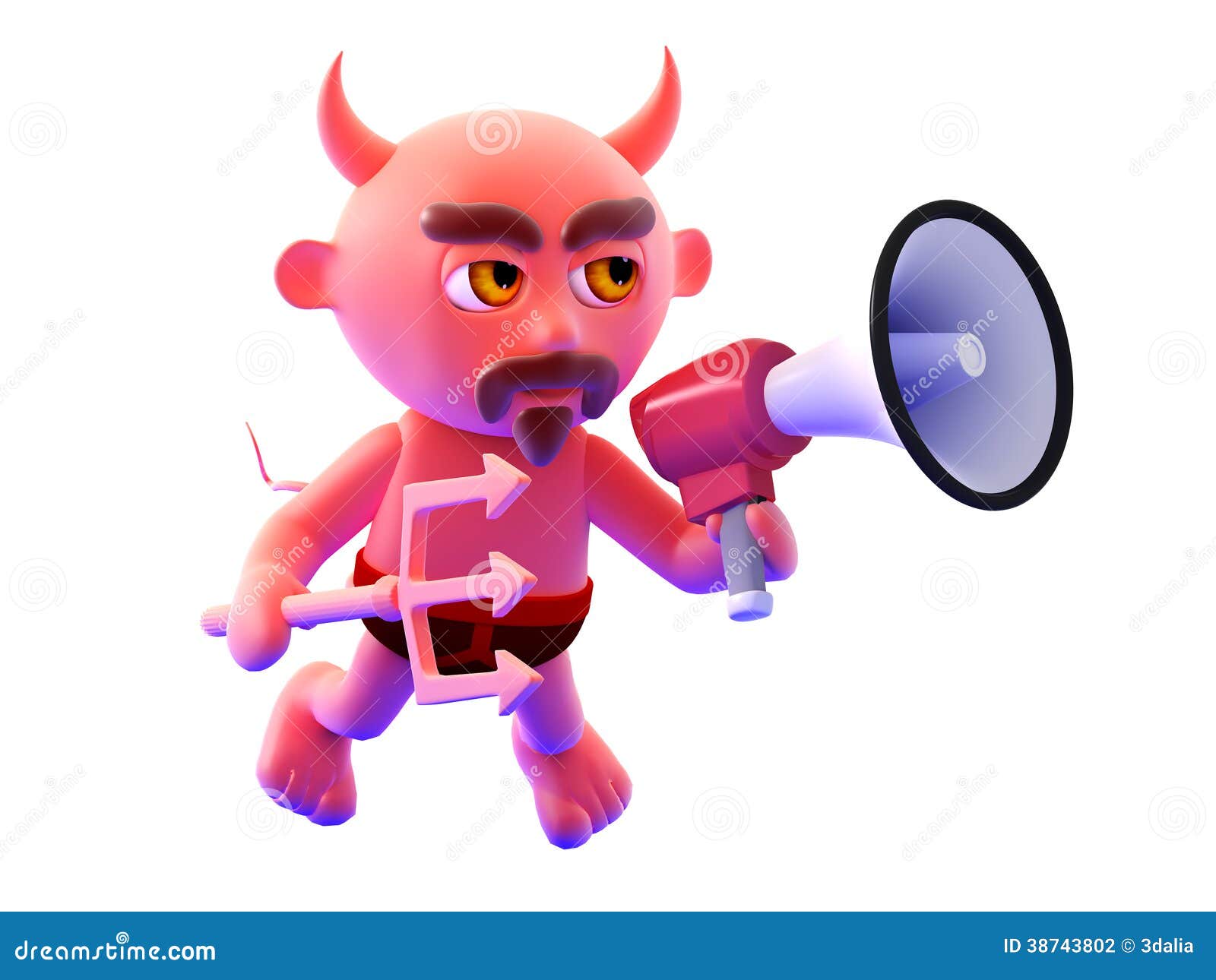 3d Devil megaphone stock illustration. Illustration of cartoon - 38743802